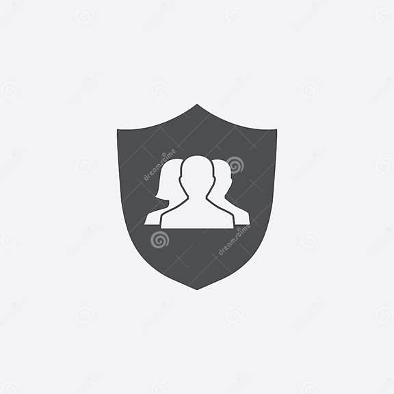 Shield people icon stock vector. Illustration of concept - 262872793