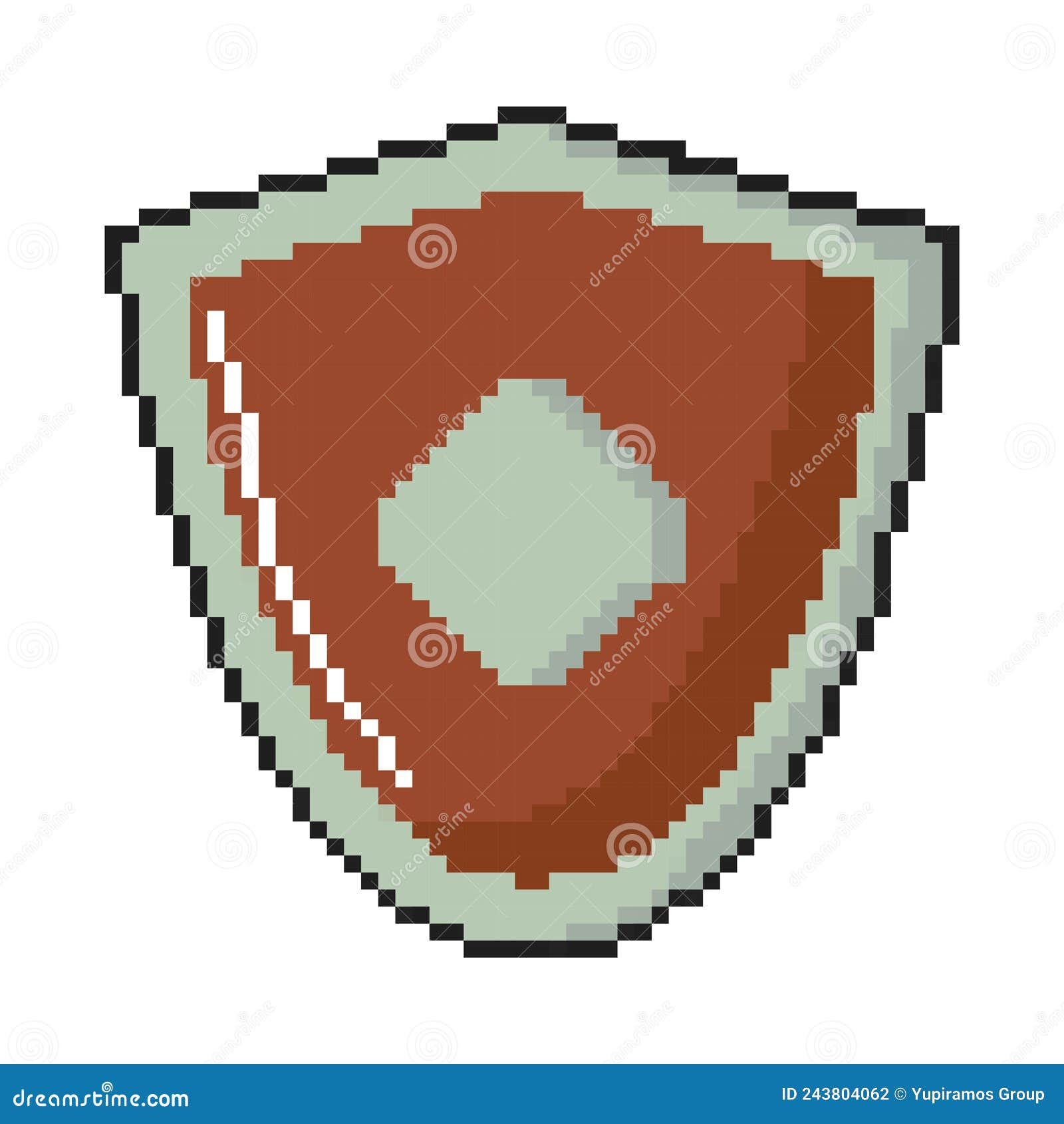 Shield pixel icon stock illustration. Illustration of guarantee - 243804062
