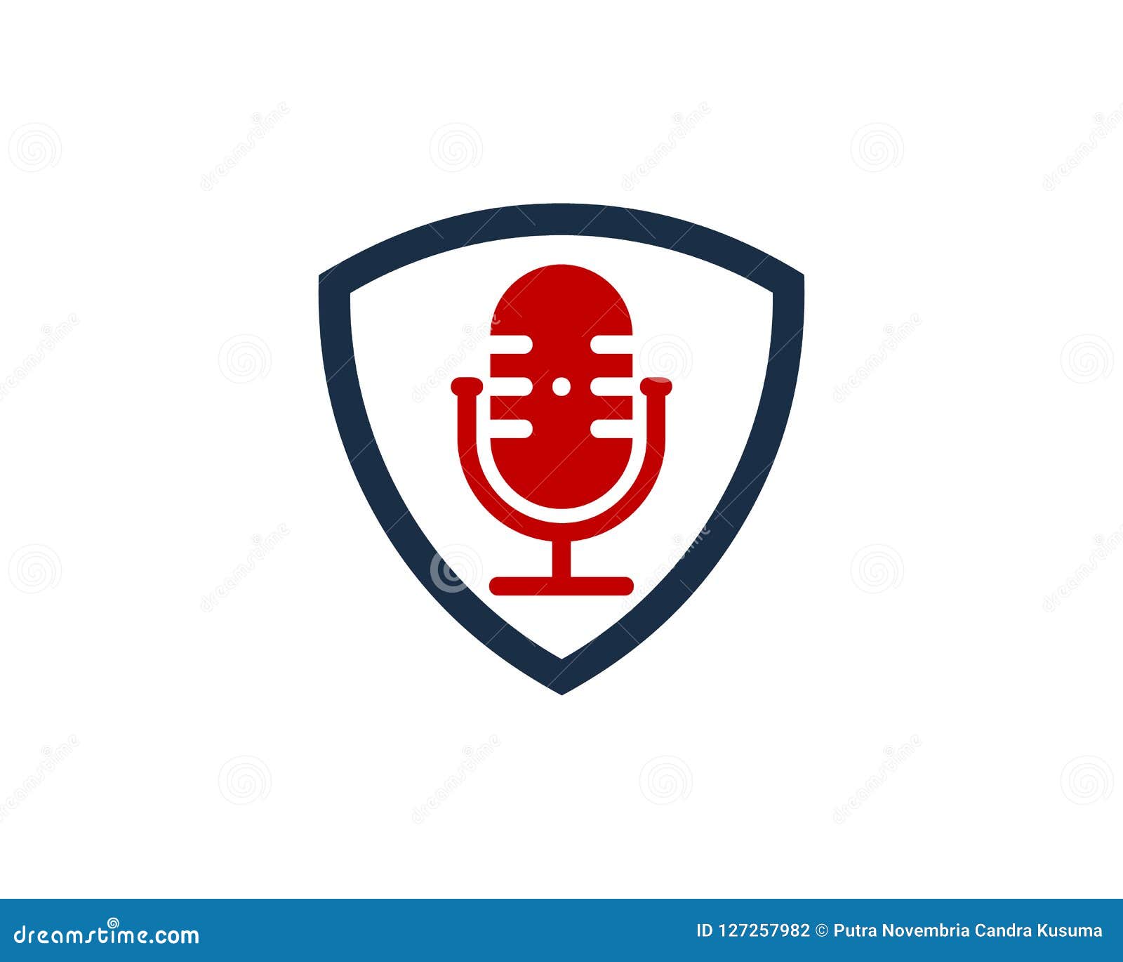 Shield Podcast Logo Icon Design Stock Vector - Illustration of audio ...