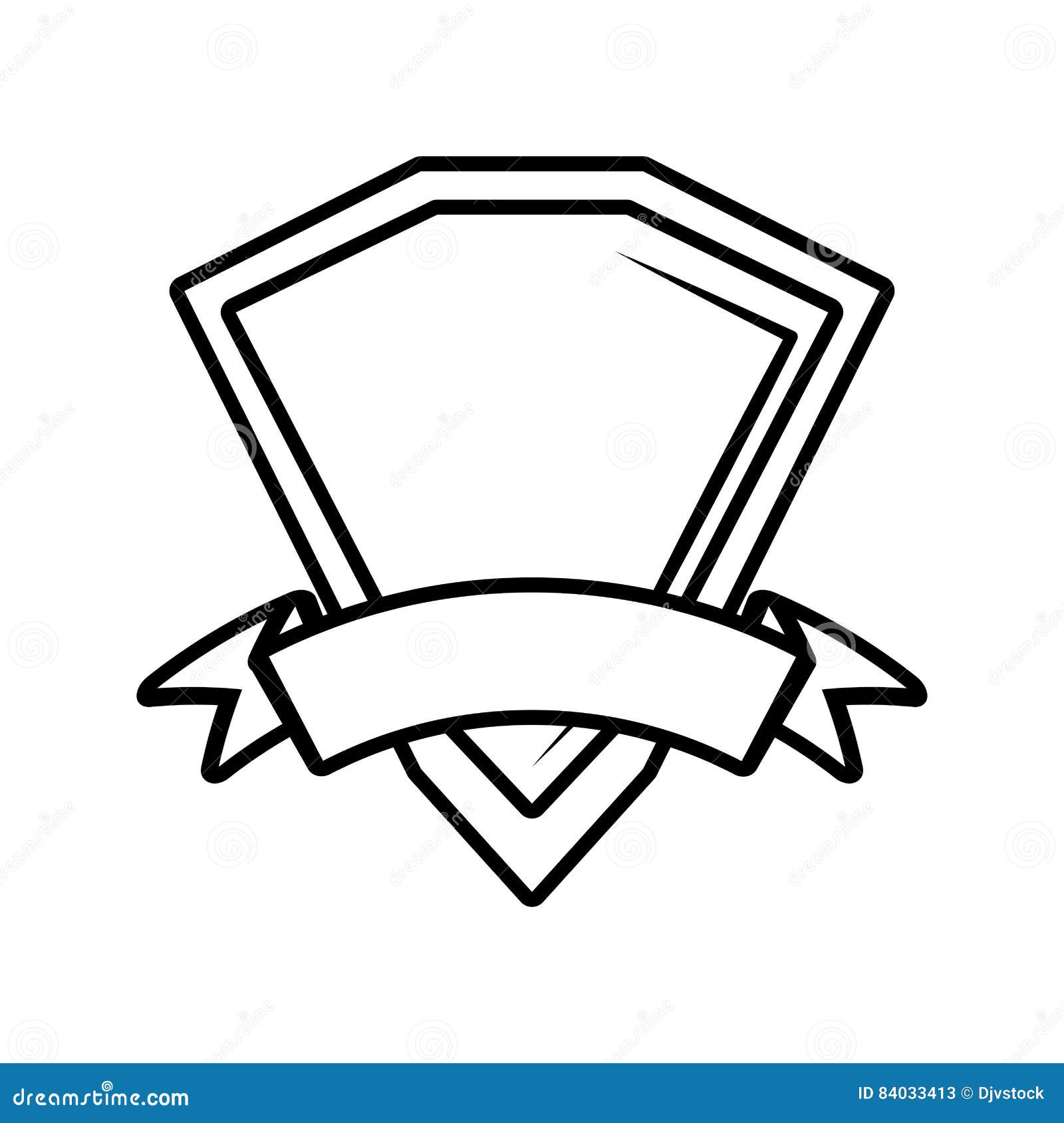 Shield And Banner Outline