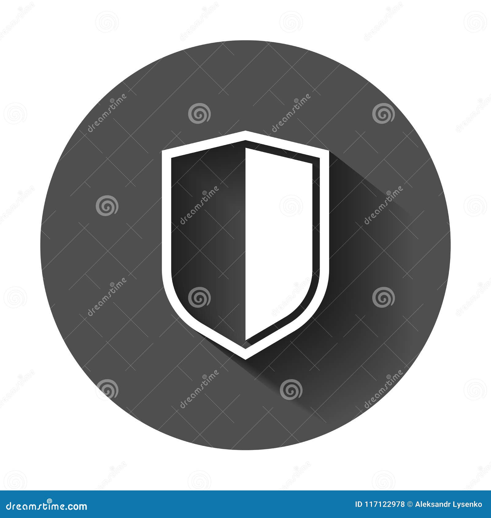 Shield Protect Icon. Vector Illustration with Long Shadow. Business ...