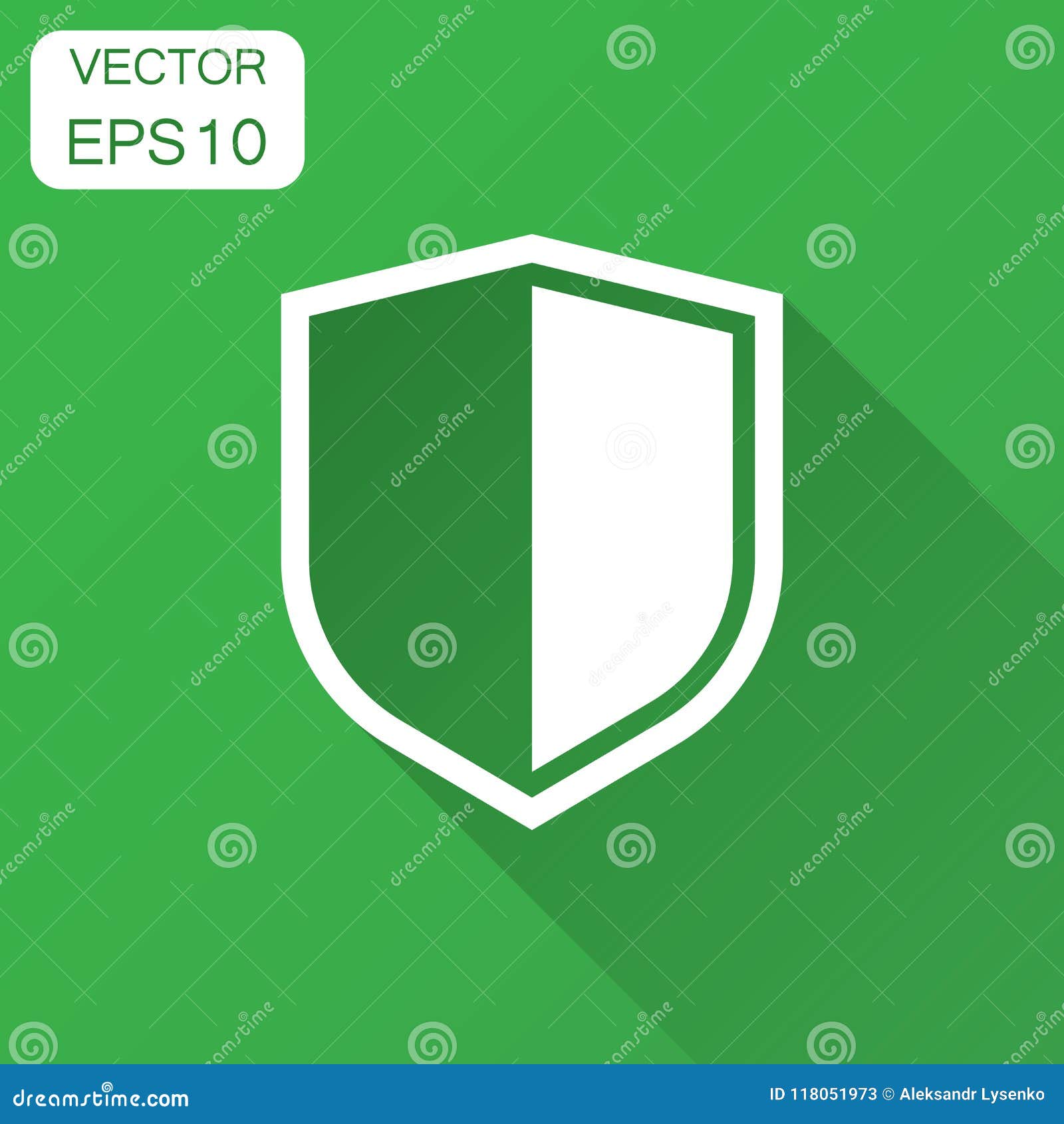 Shield Protect Icon. Vector Illustration with Long Shadow. Business ...