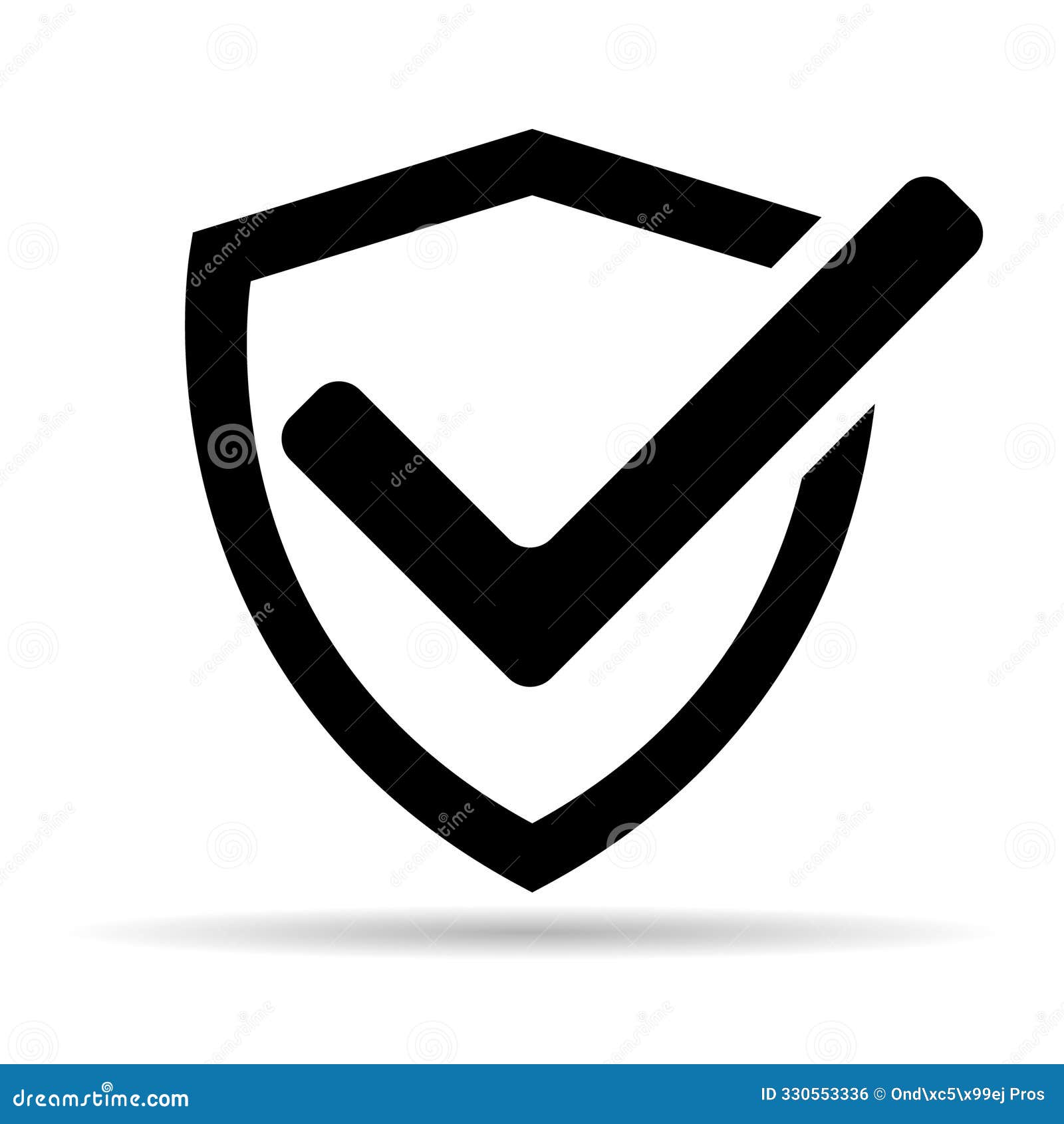 Shield Protect Shadow Icon, Safety Mark Web Design, Guard Symbol Vector ...
