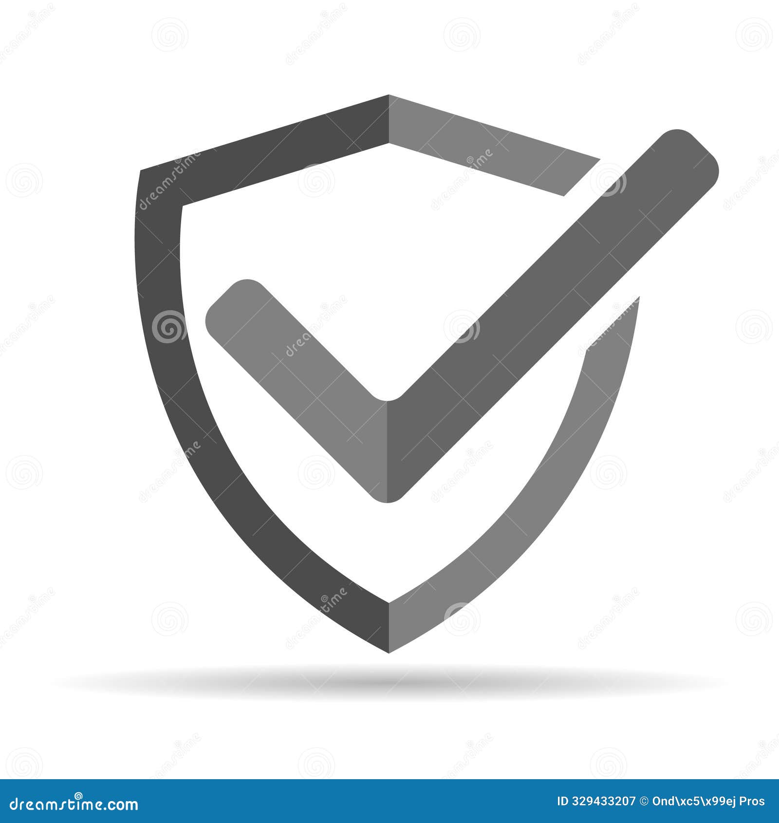 Shield Protect Shadow Icon, Safety Mark Web Design, Guard Symbol Vector ...