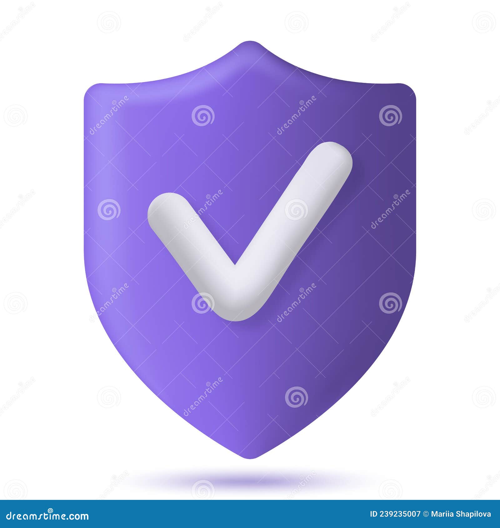 Shield protected symbol stock vector. Illustration of check - 239235007