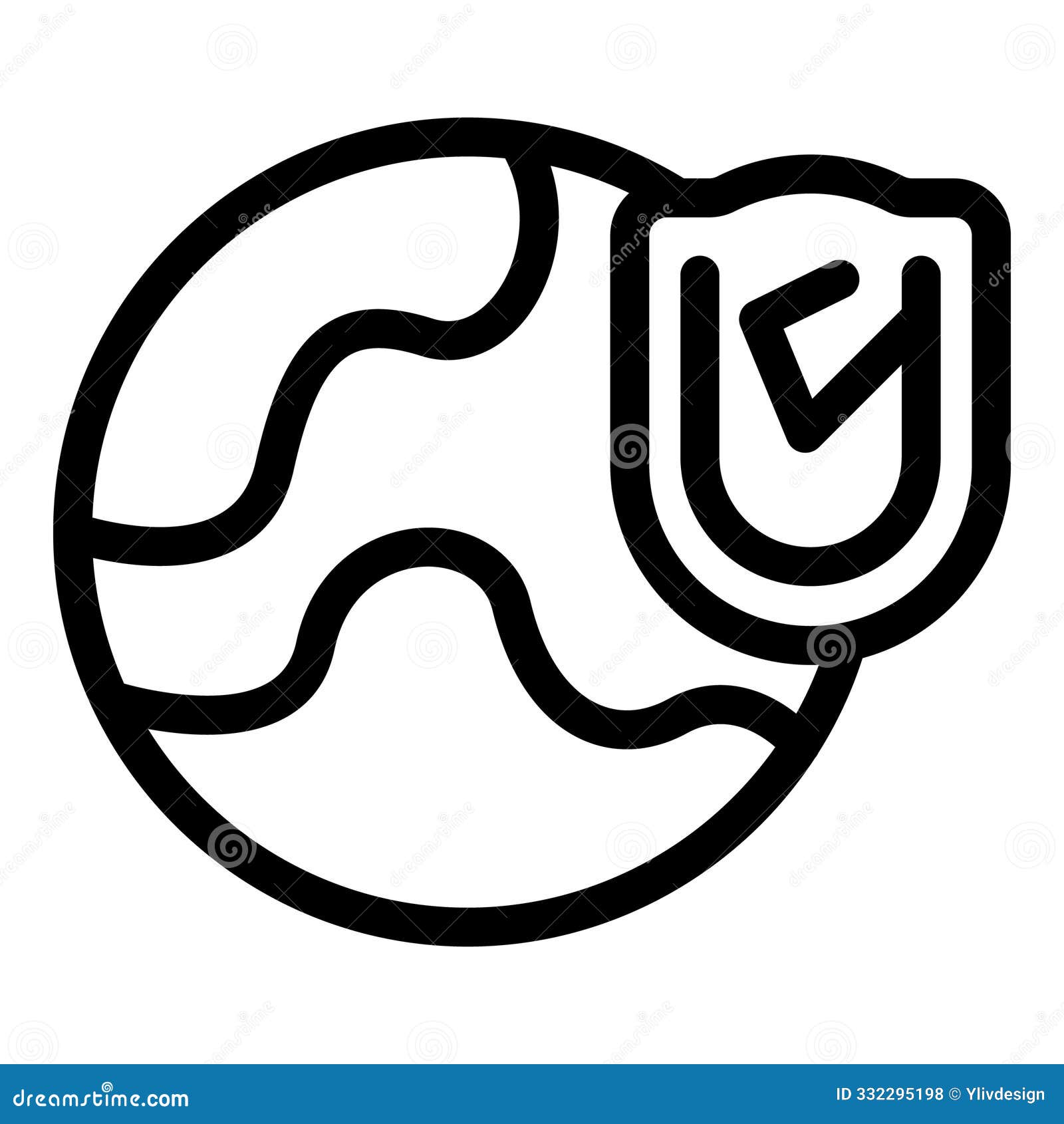 Shield Protecting Earth Globe Icon Showing Global Security Stock ...