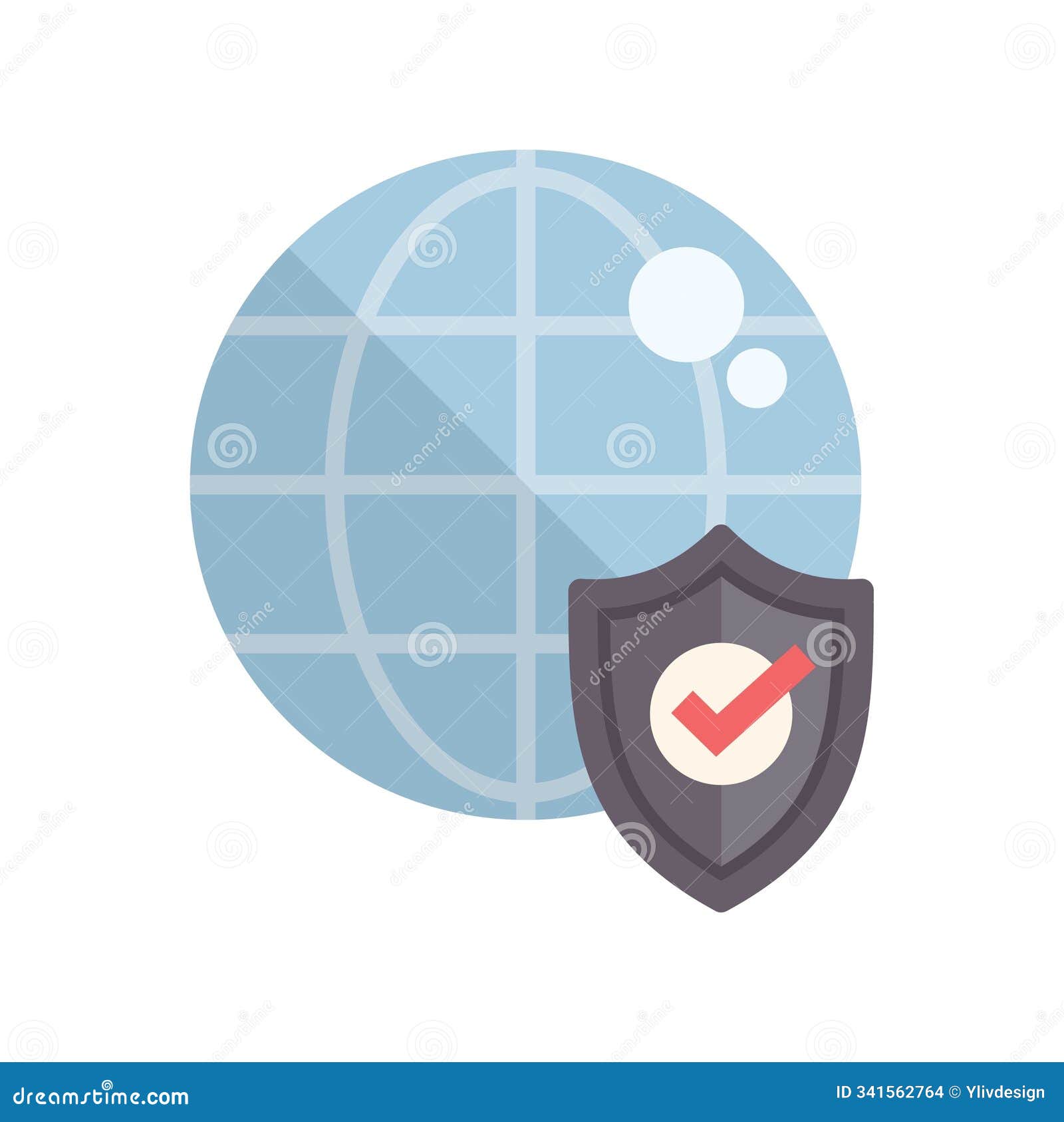 Shield Protecting Globe Showing Concept of Global Security Stock Illustration - Illustration of ...