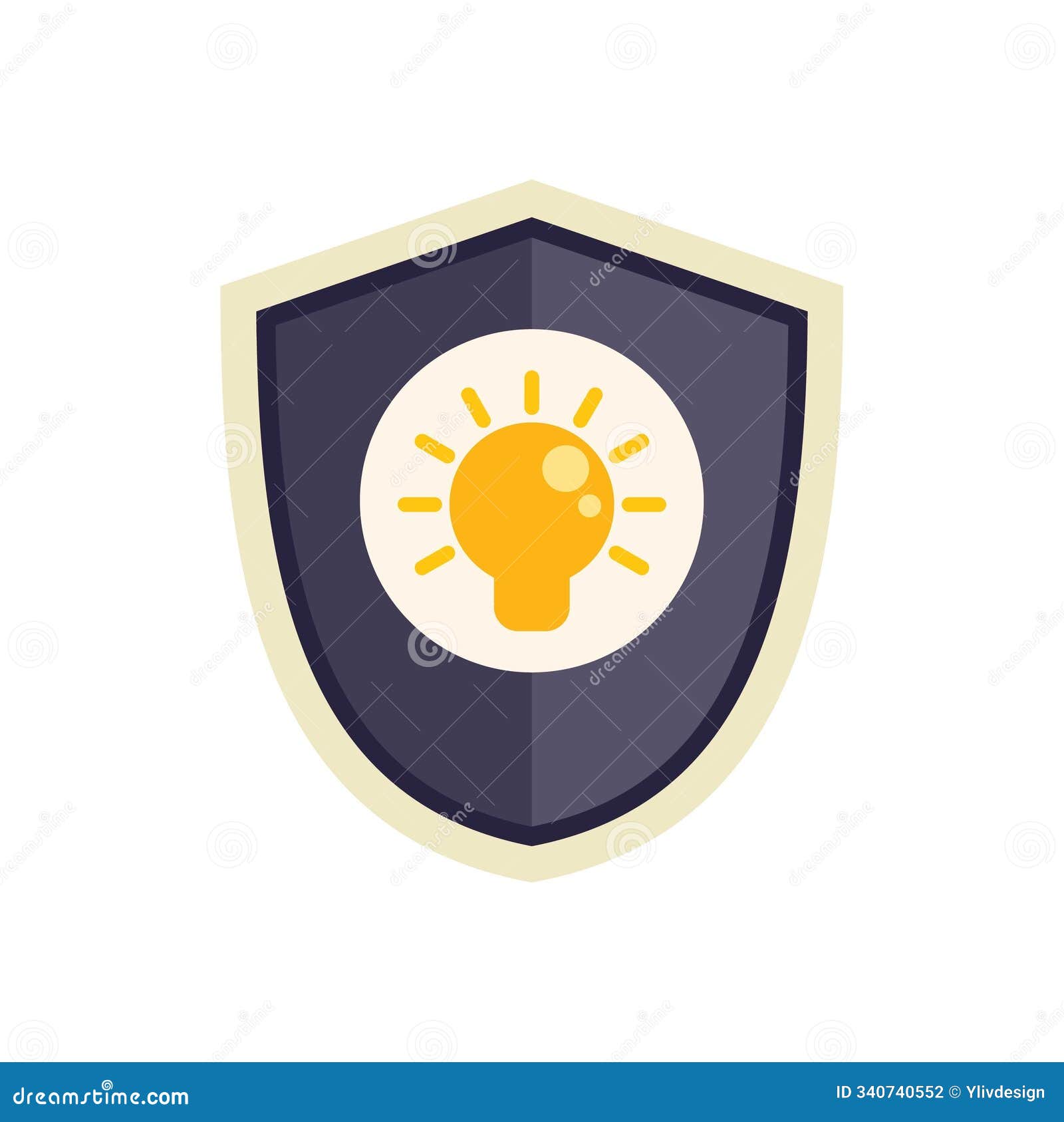 Shield Protecting Idea Light Bulb Patent Copyright Security Icon Stock ...