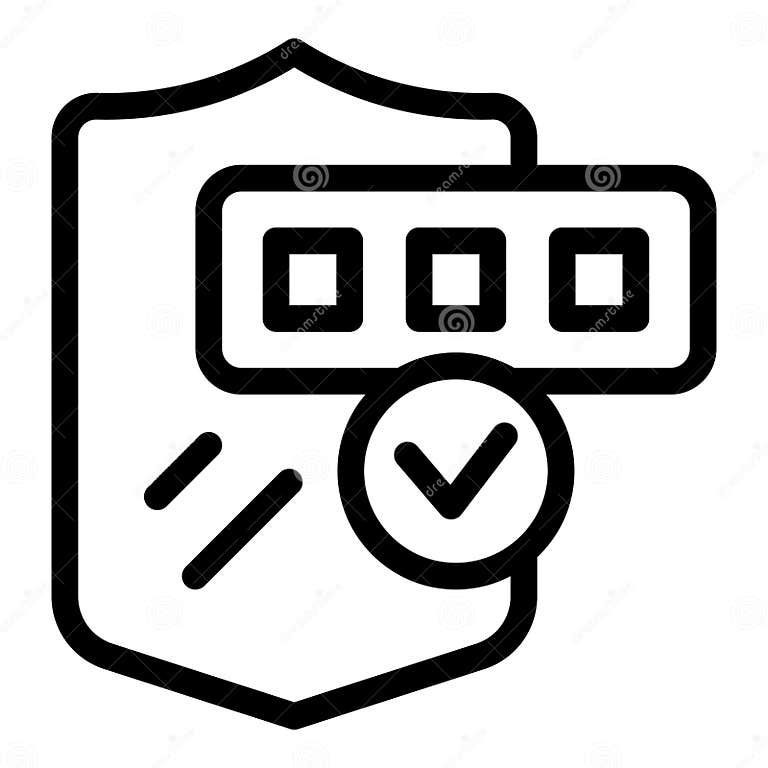 Shield Protecting Password with Check Mark Icon for Security Access ...
