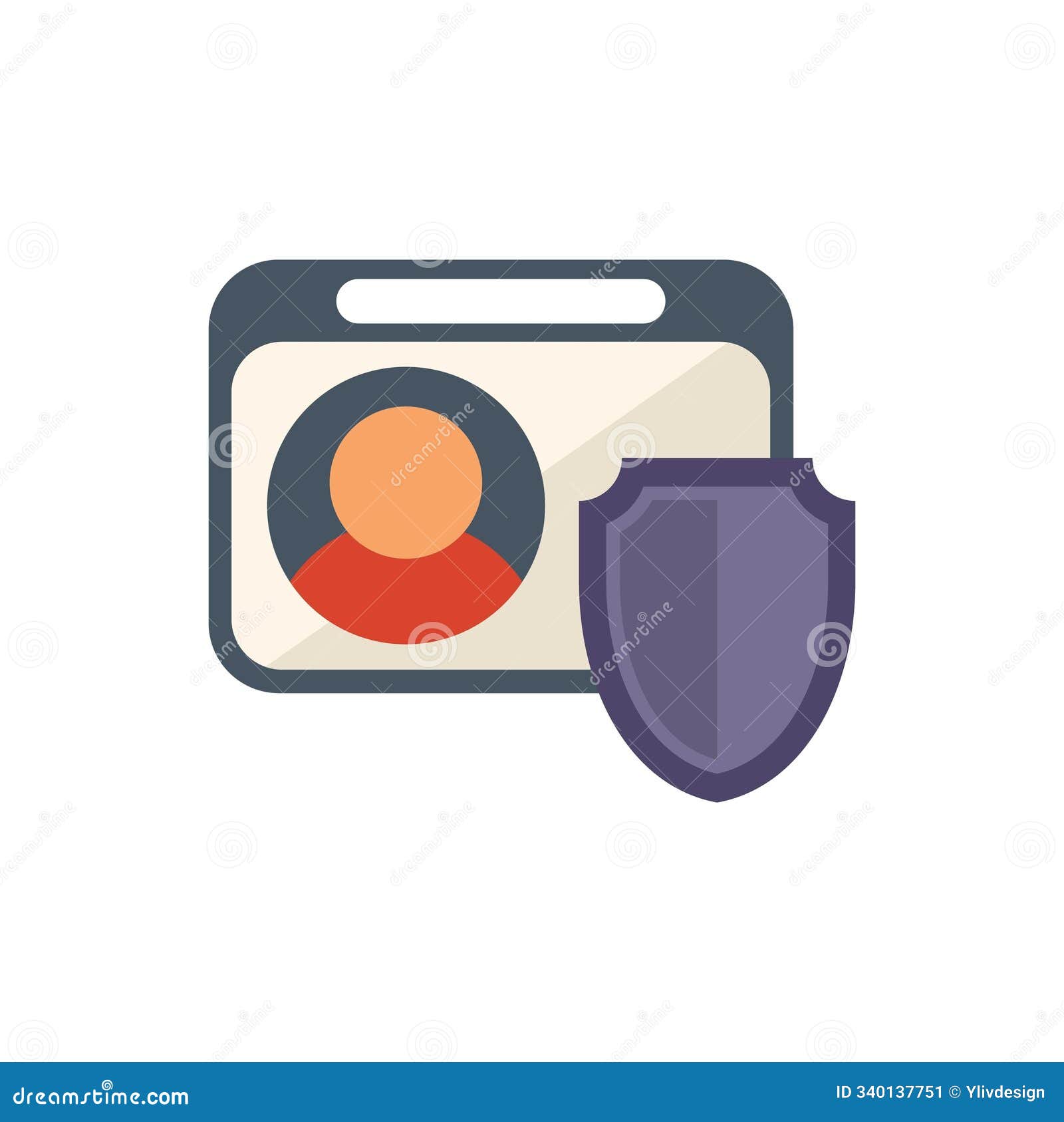 Shield Protecting Personal Information on Id Card Stock Illustration ...