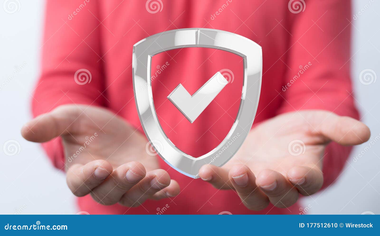 A Shield Protection Concept Holding in Hand Stock Photo - Image of ...