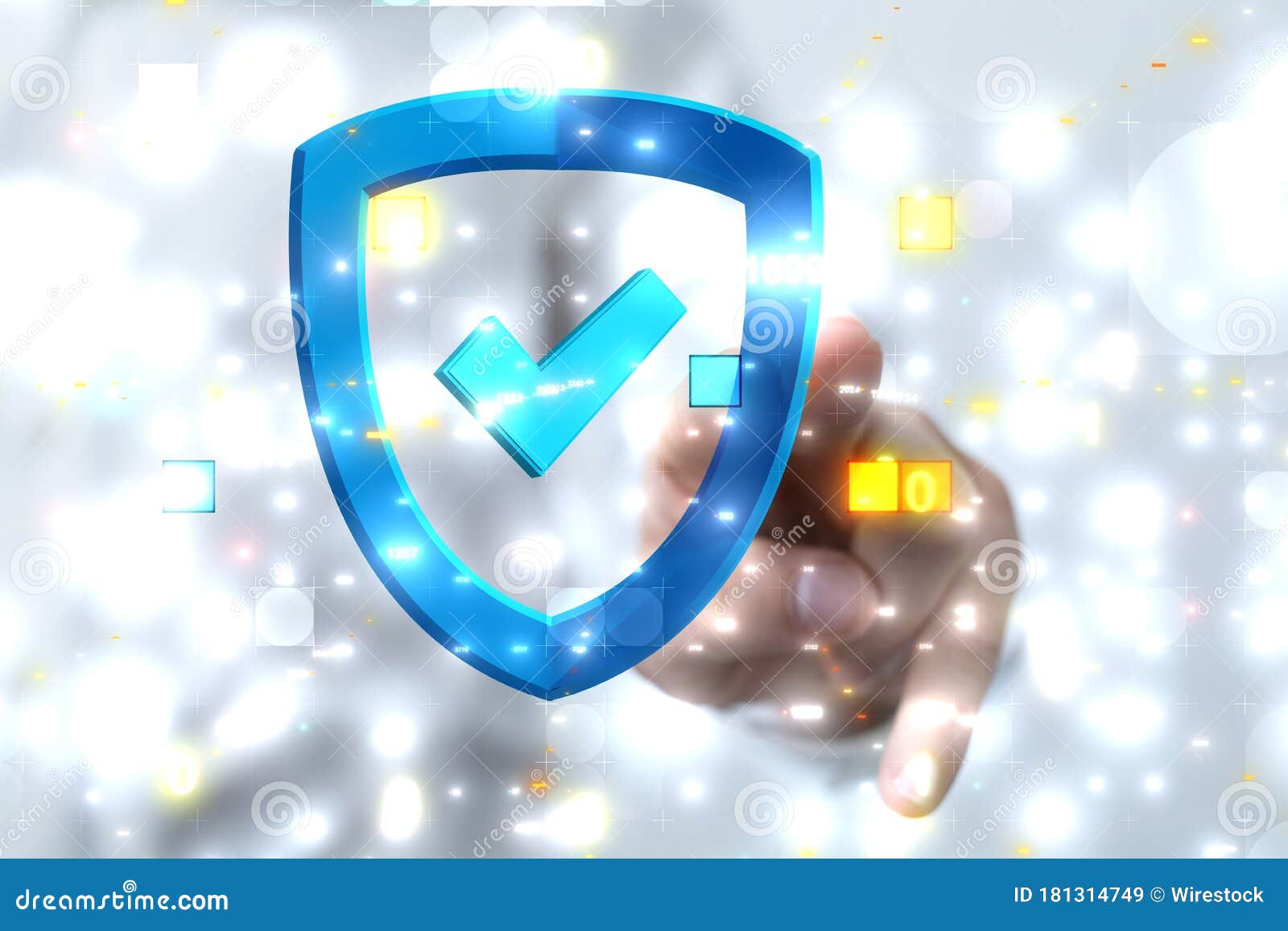 A Shield Protection Concept Holding in Hand Stock Image - Image of ...