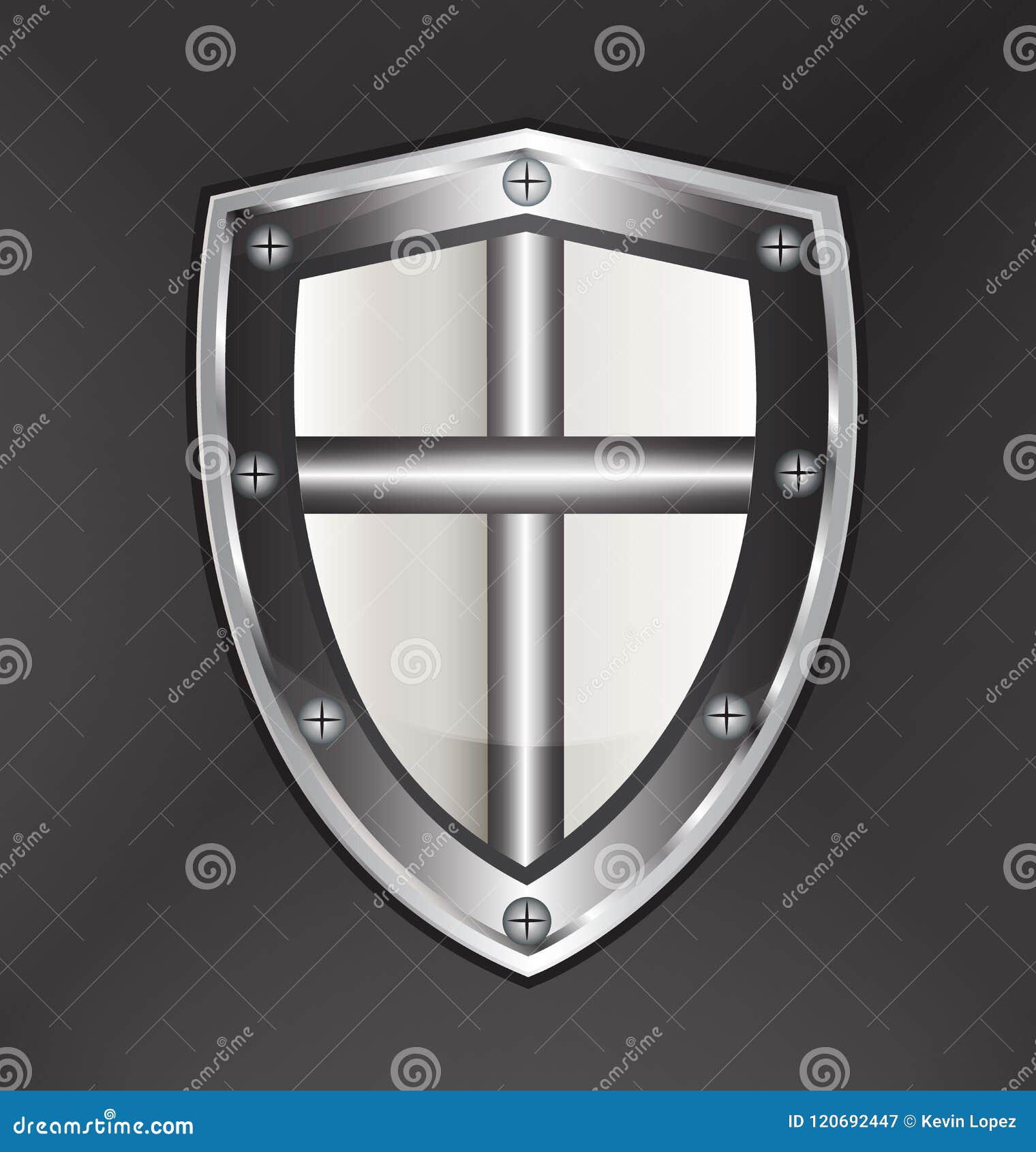 Shield Protection with Cross Vector Stock Vector - Illustration of ...