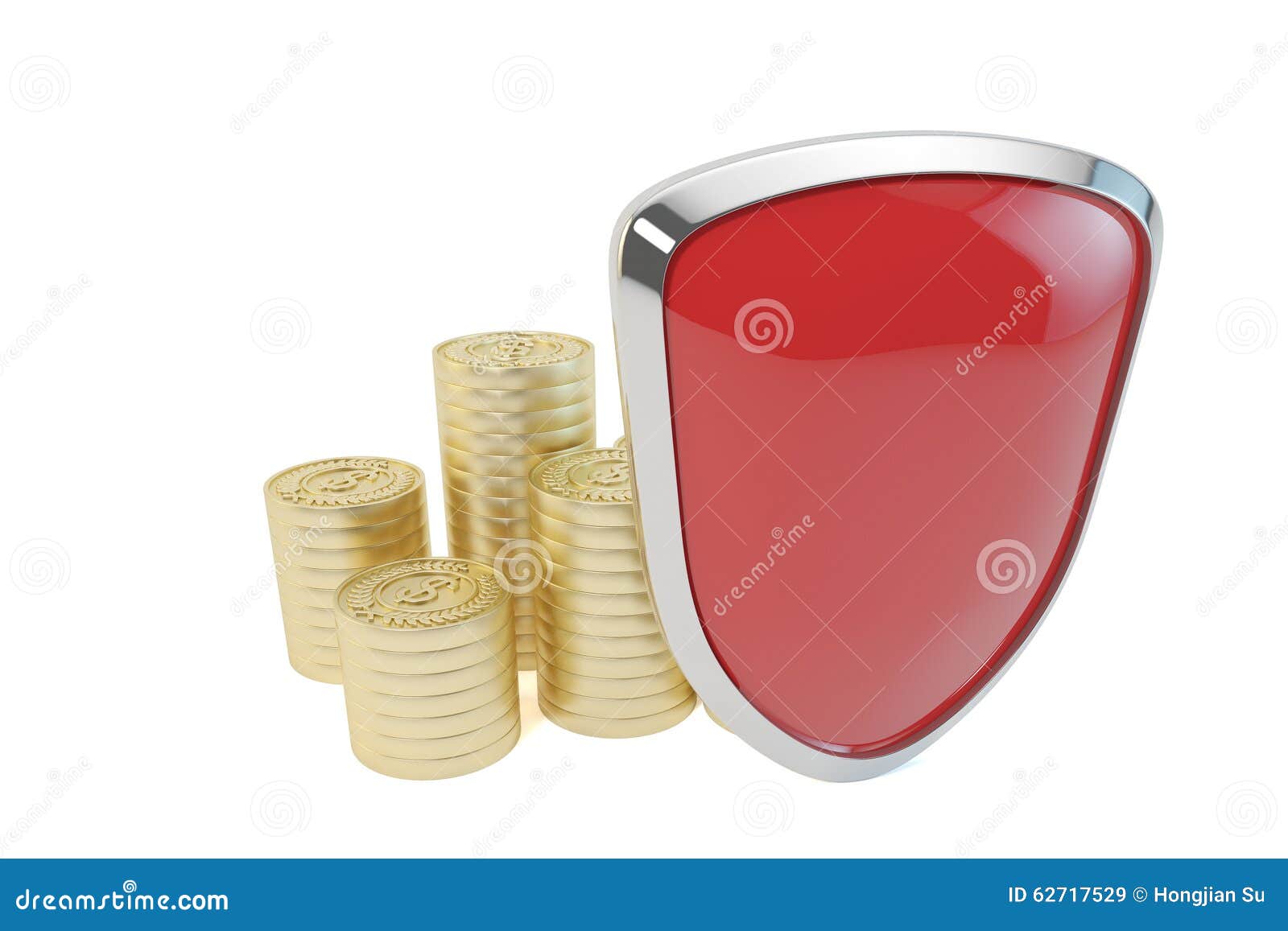 Shield protection gold stock illustration. Illustration of stacked ...