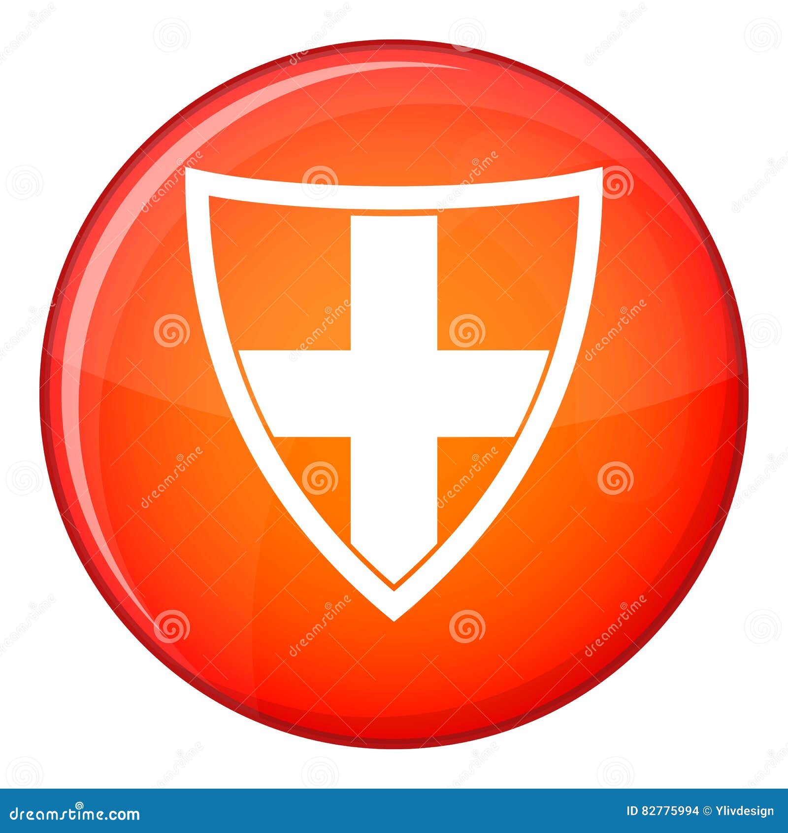 Shield for Protection Icon, Flat Style Stock Vector - Illustration of ...