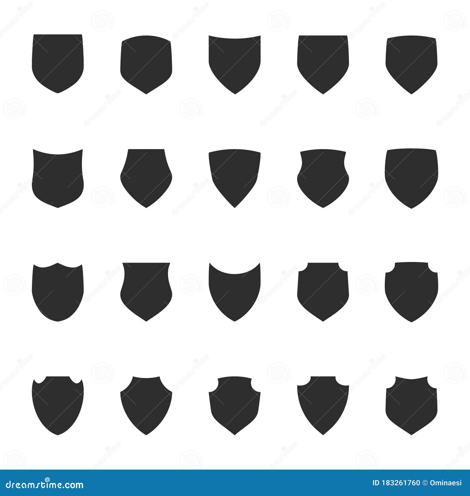 Shield Protection Icons Collection Silhouette Design Vector ...