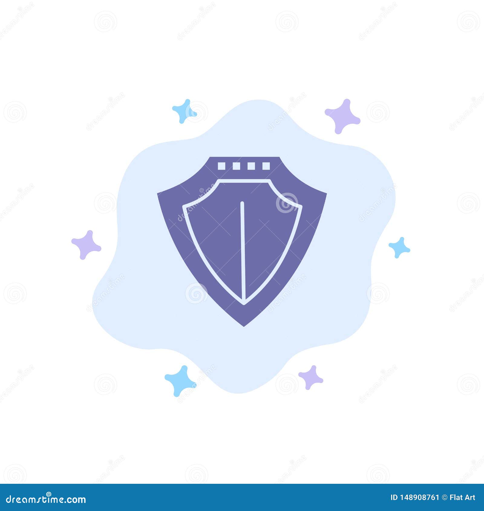 Shield, Protection, Locked, Protect Blue Icon on Abstract Cloud ...
