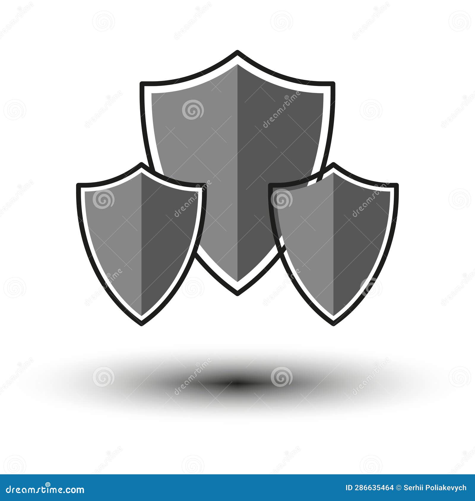 Shield Protection Logo. Logo of Three Shields. Vector Illustration. Eps ...