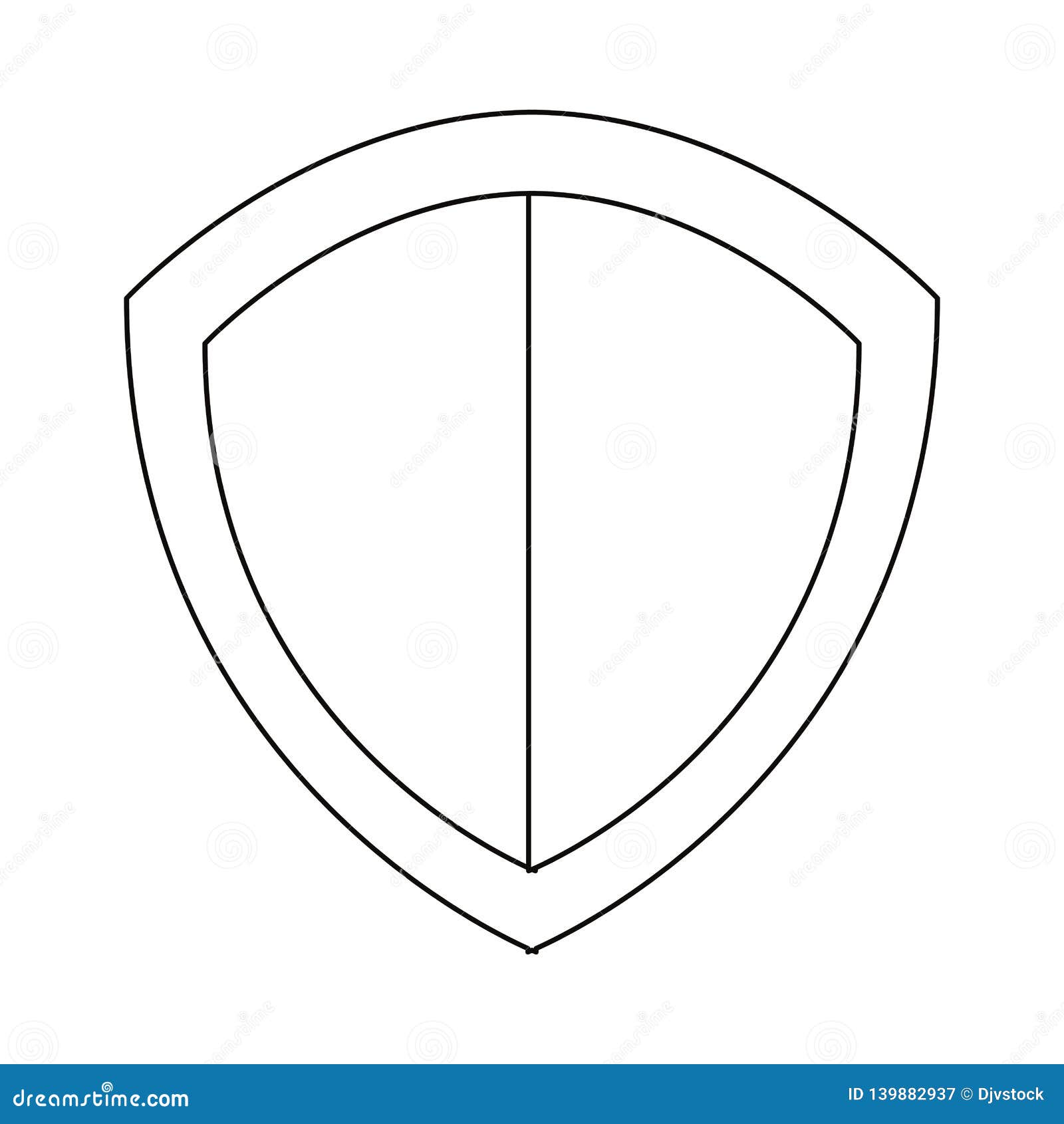 Shield protection outline stock vector. Illustration of shape - 139882937