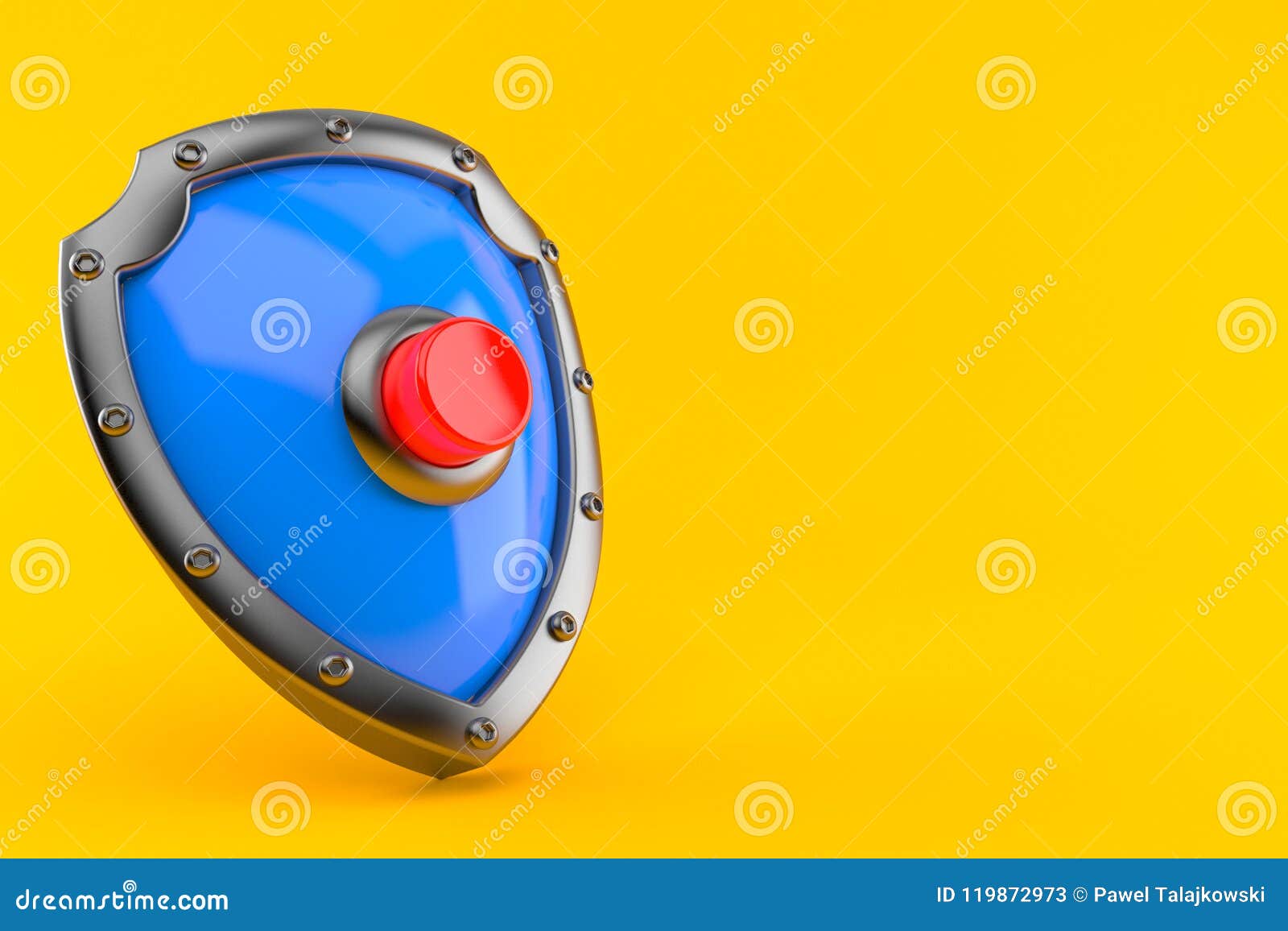Shield with push button stock illustration. Illustration of control ...