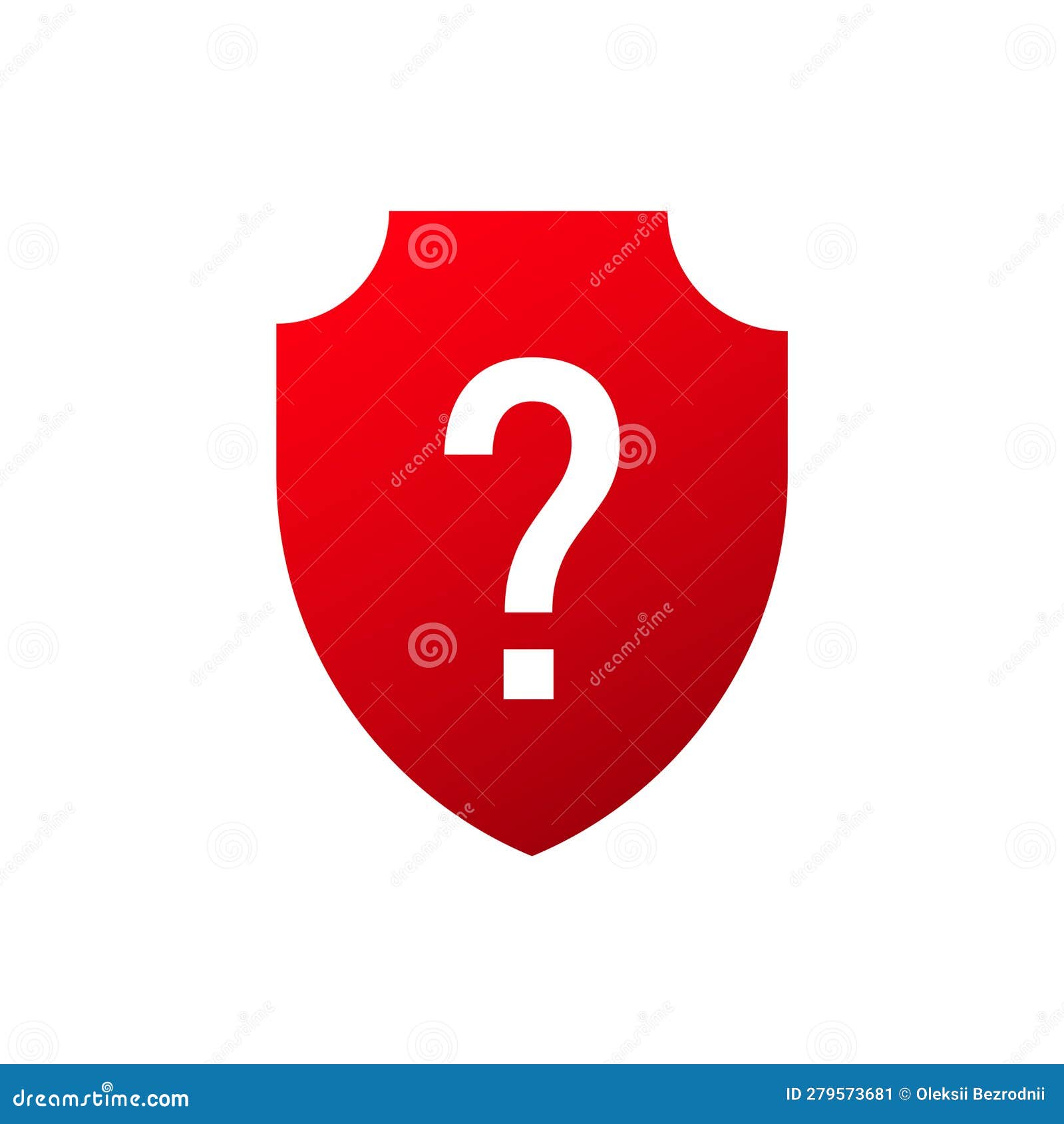 Shield Question Mark Icon. Red Protection Faq Stock Illustration ...