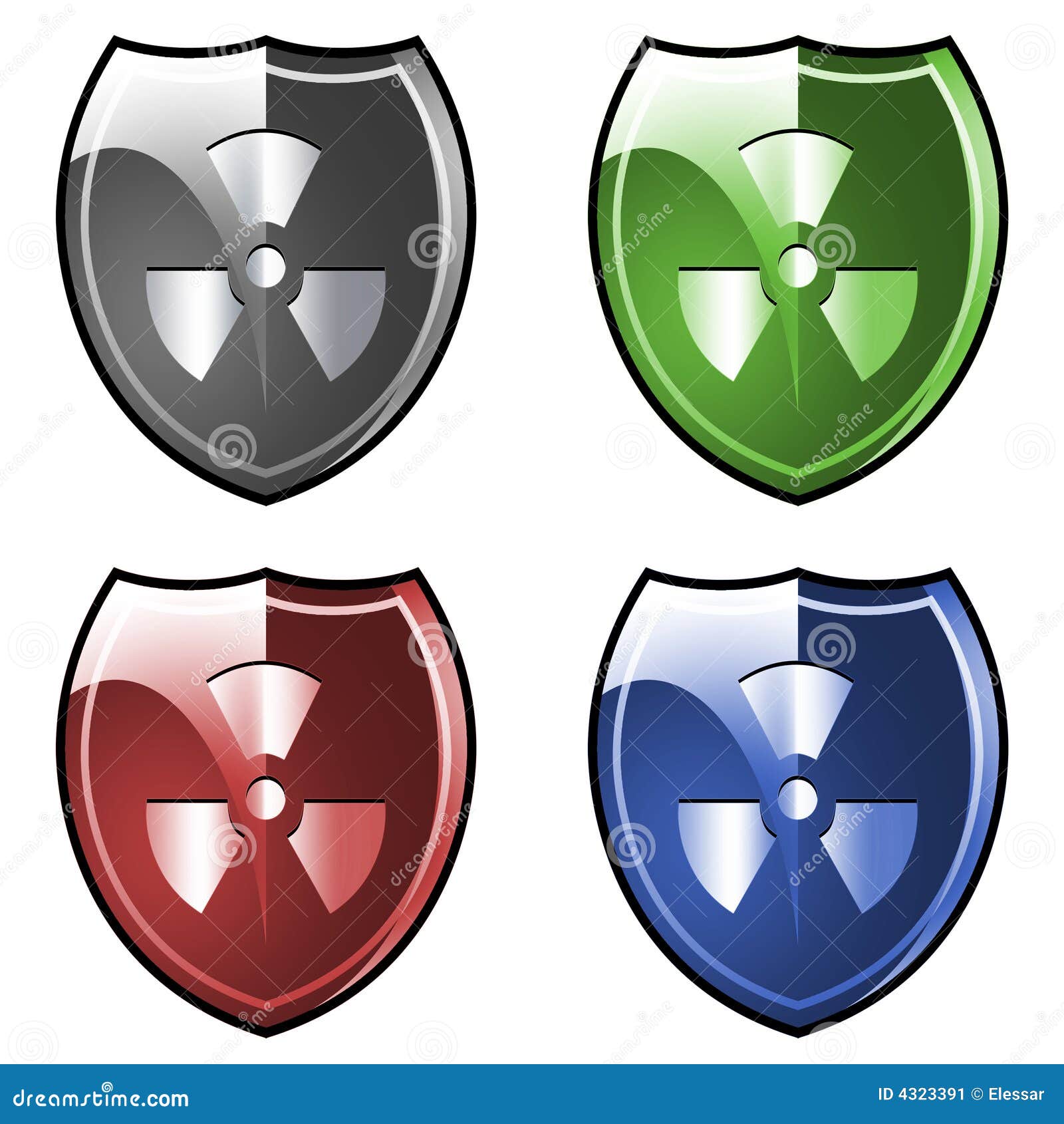Shield with Radioactive Symbol Stock Illustration - Illustration of ...