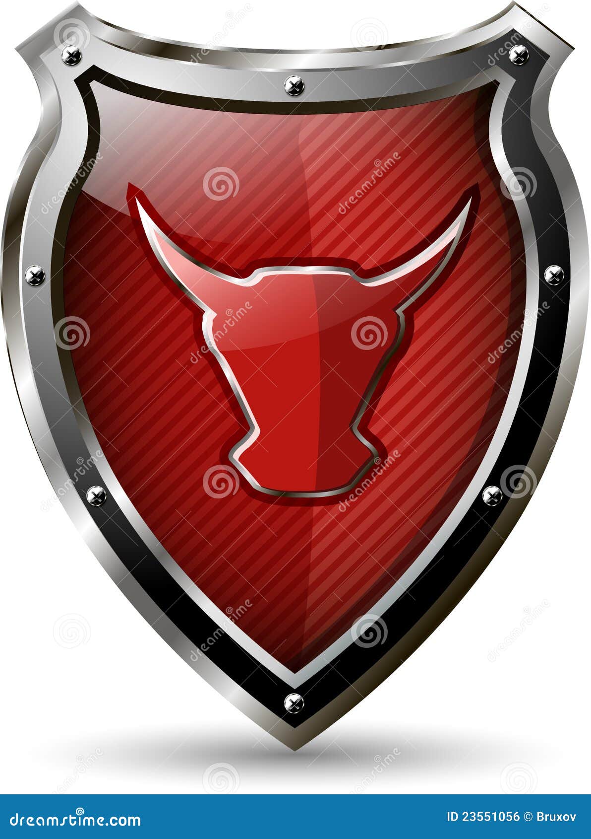 Shield with the red bull stock vector. Illustration of bull - 23551056