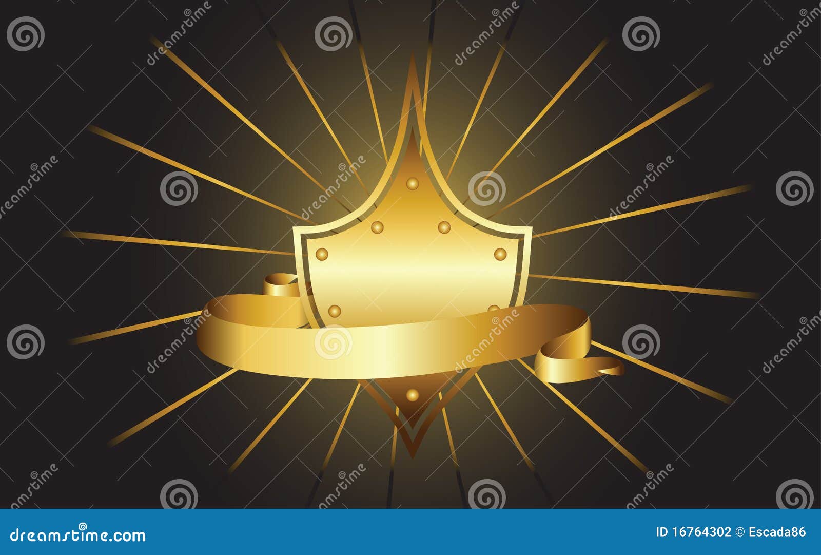 Shield and ribbon stock vector. Illustration of metal - 16764302