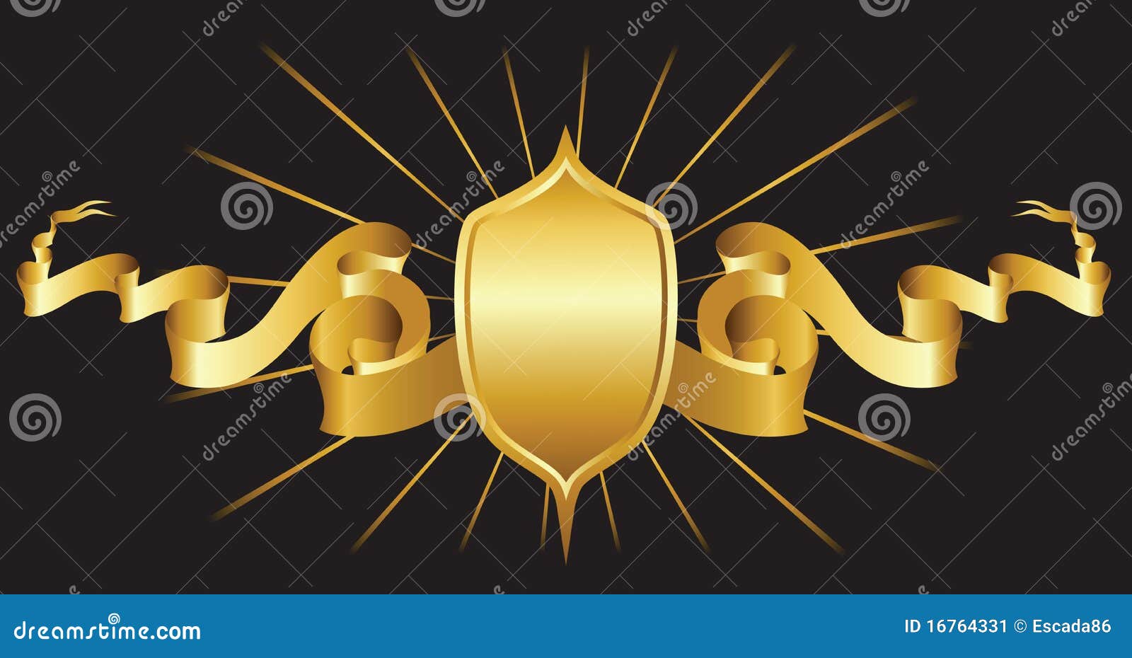 Shield and ribbon stock vector. Illustration of elegance - 16764331