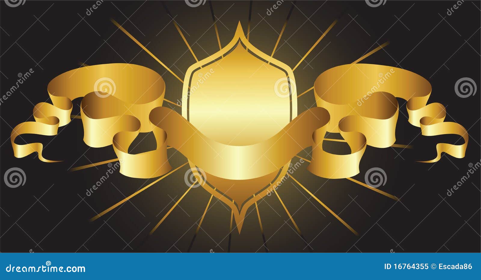 Shield and ribbon stock vector. Illustration of bright - 16764355