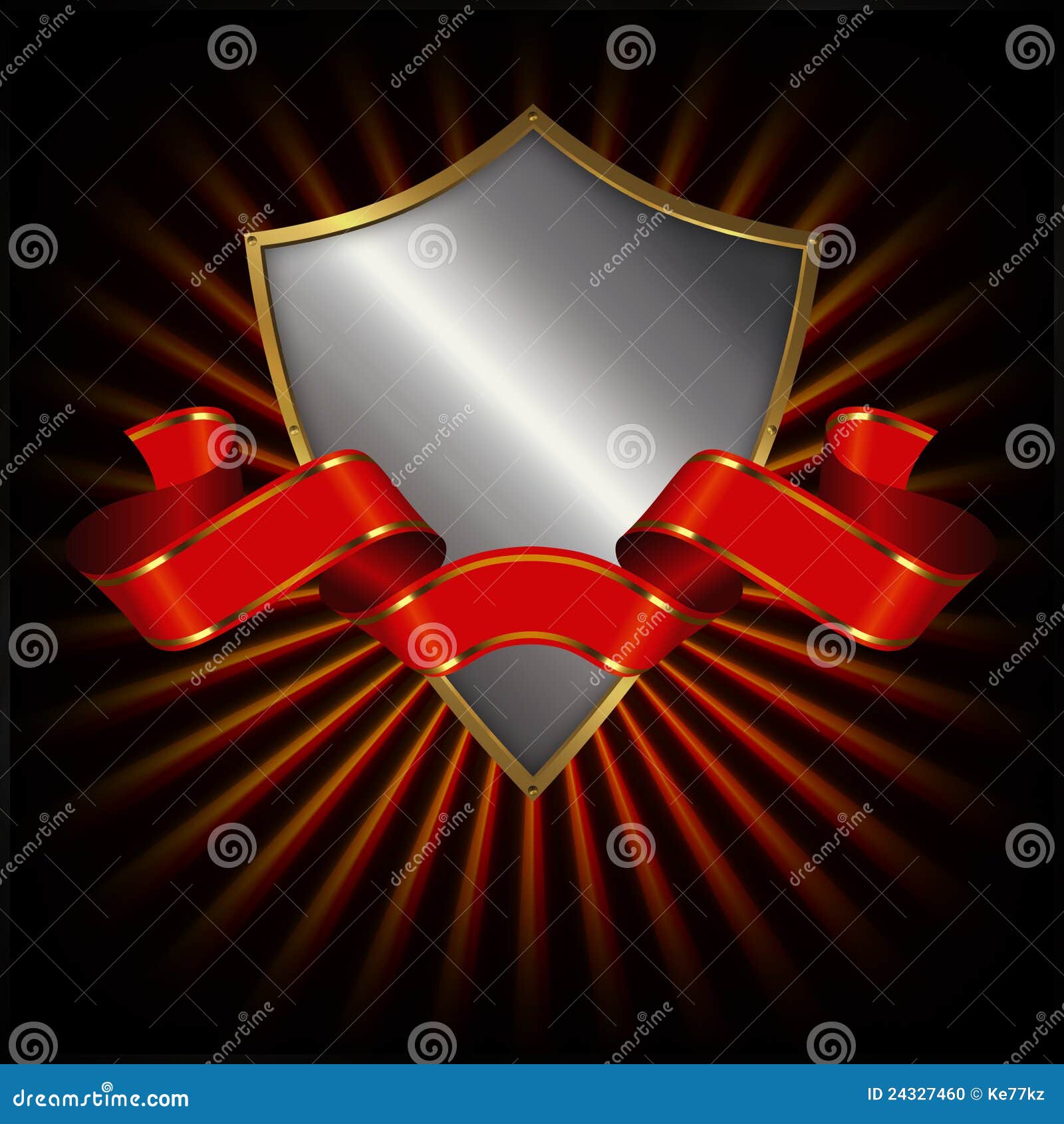 Shield and ribbon. stock illustration. Illustration of decor - 24327460