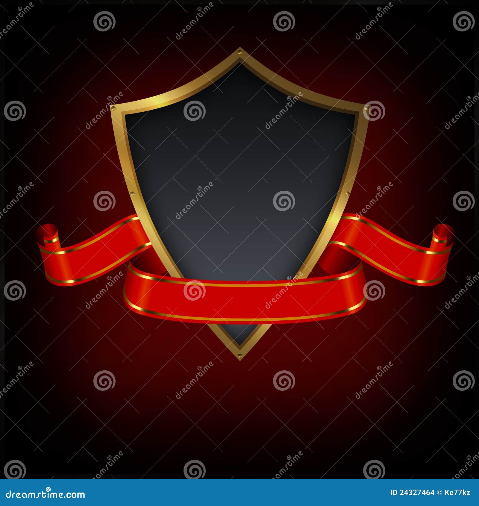 Shield and ribbon. stock illustration. Illustration of frame - 24327464