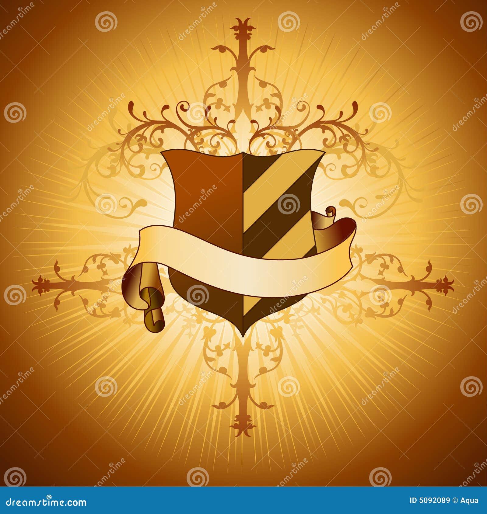 Shield with ribbon stock vector. Illustration of award - 5092089