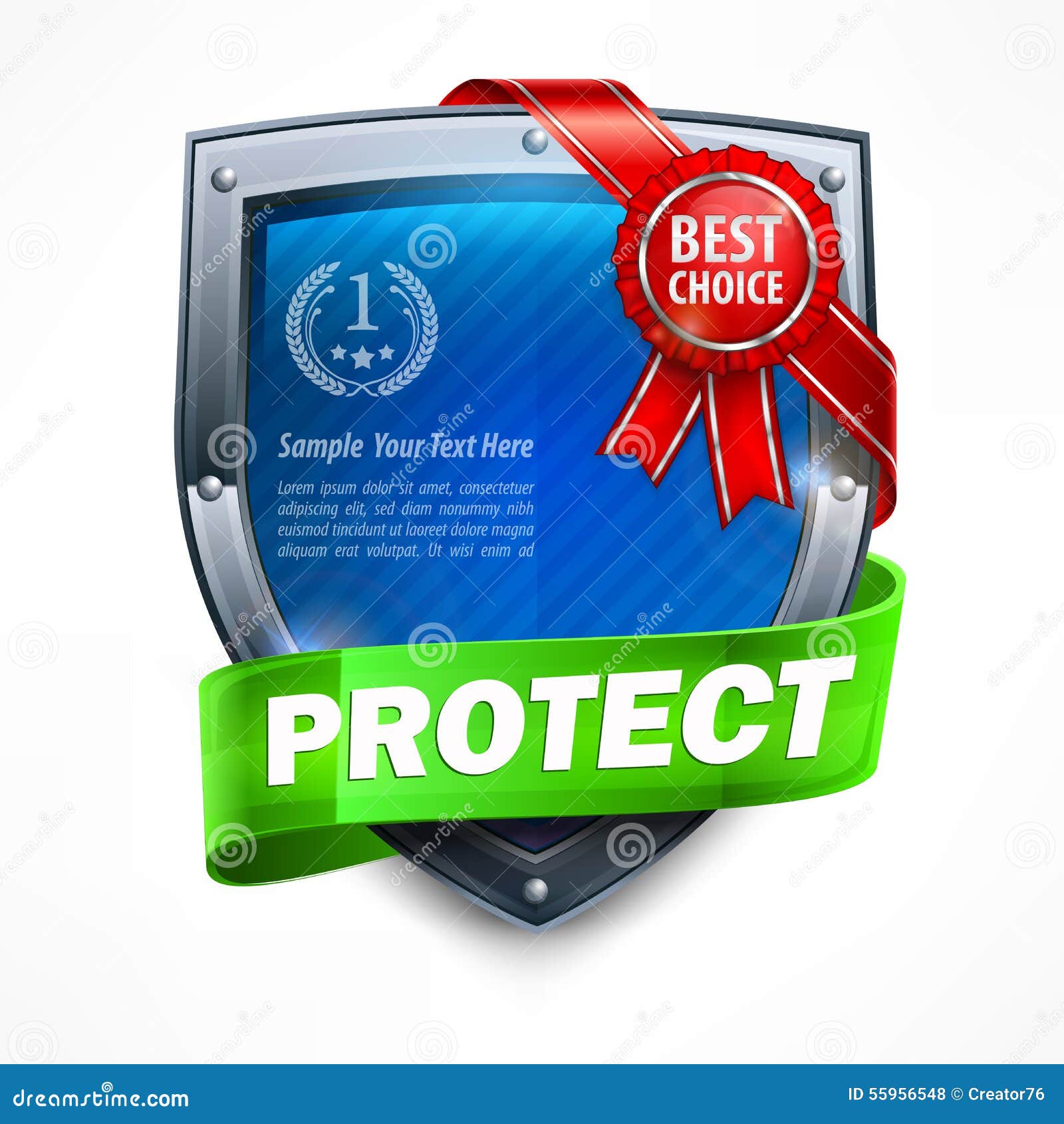 Shield with Ribbon & Award Stock Vector - Illustration of icon, shield ...