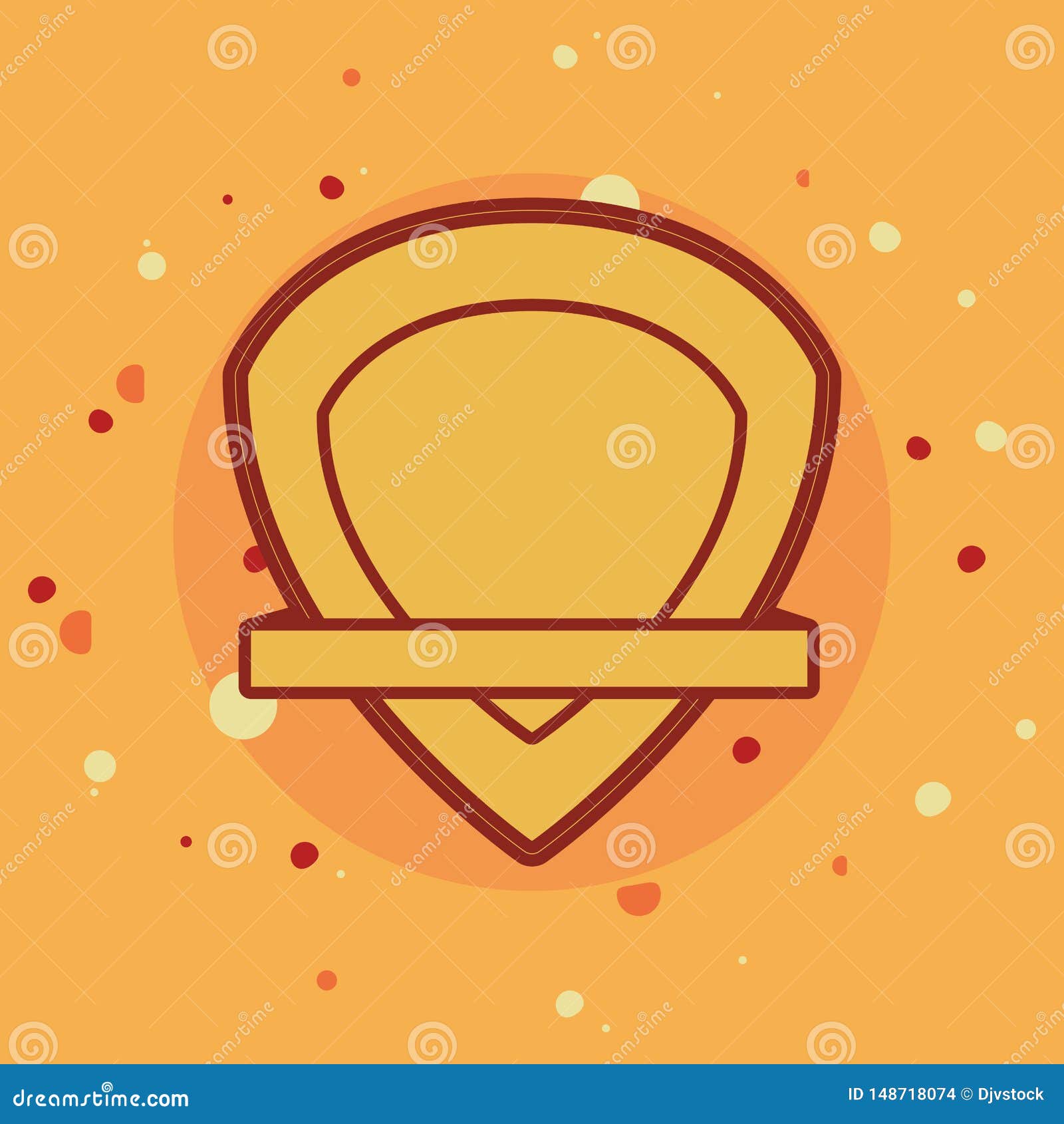 Shield ribbon banner stock illustration. Illustration of ribbon - 148718074