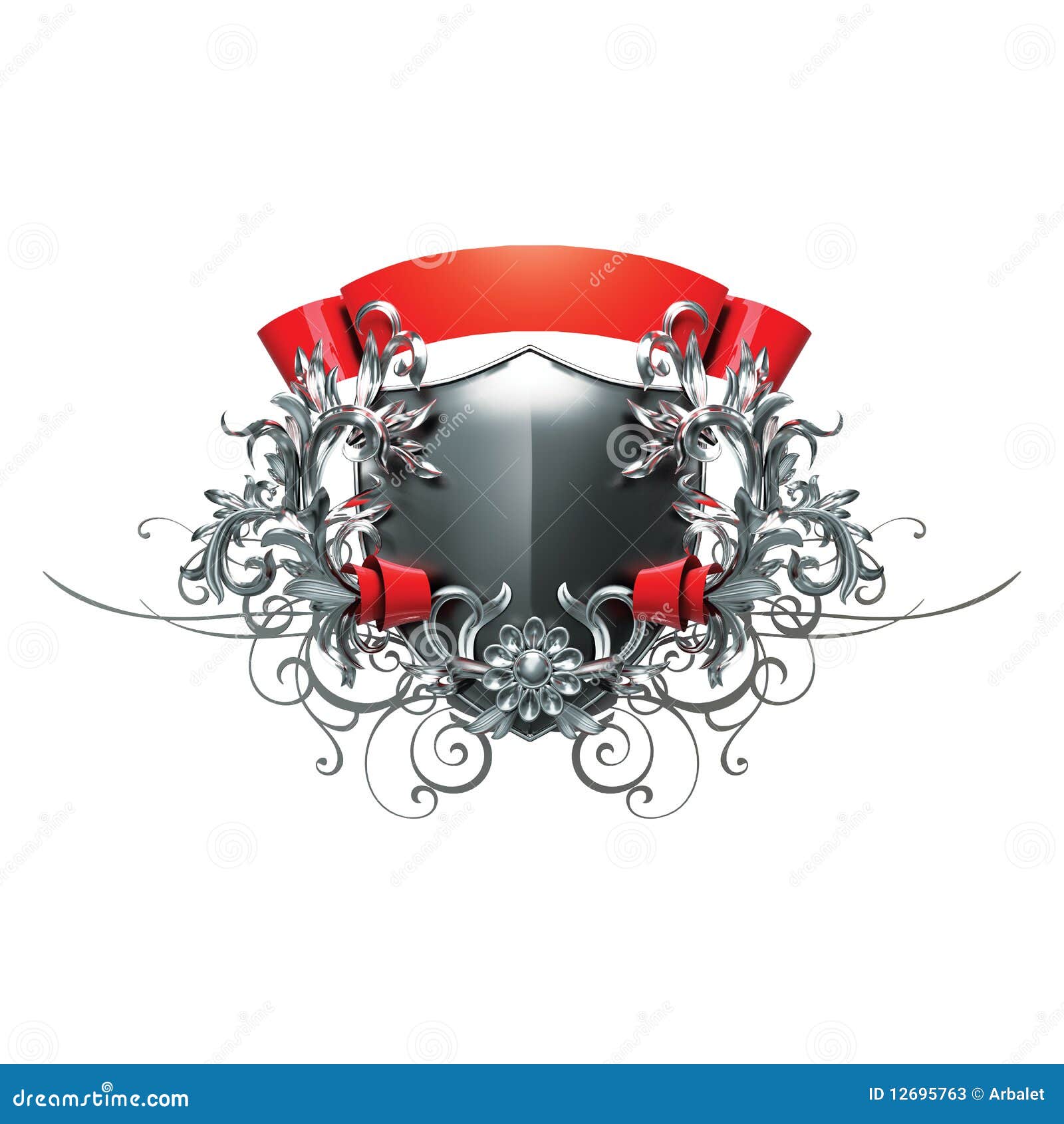 Shield, ribbon and decor stock illustration. Illustration of allegory ...