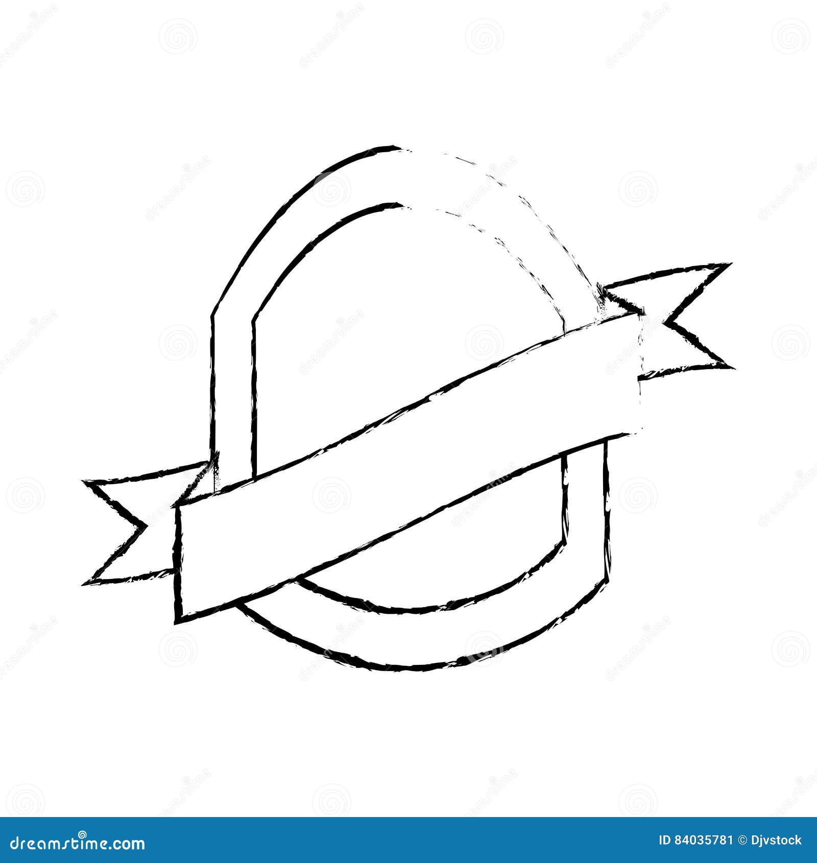 Shield with Ribbon Emblem Sketch Stock Illustration - Illustration of ...
