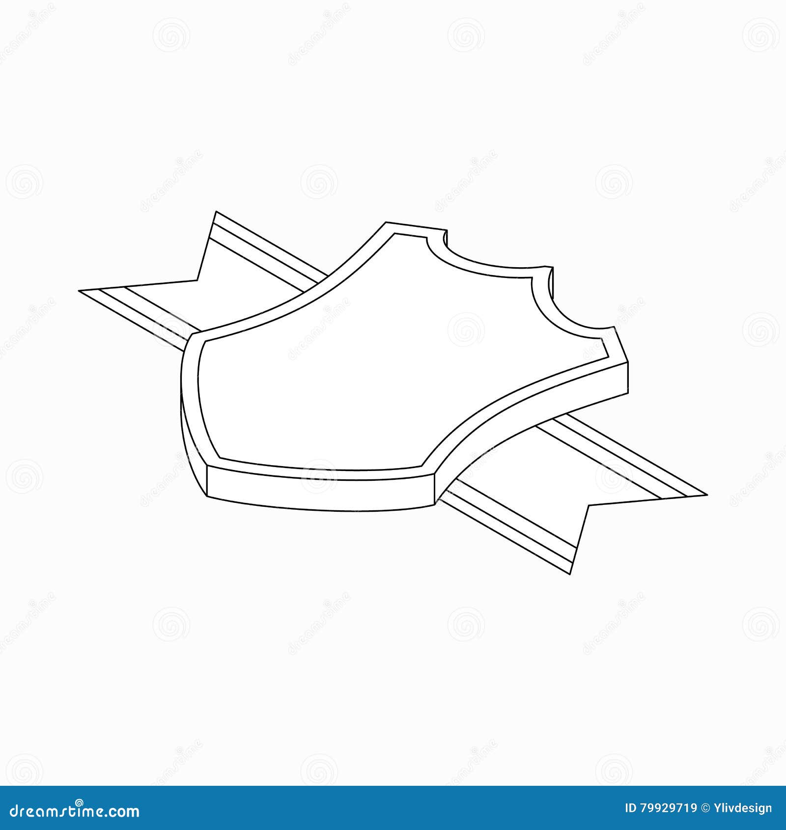 Shield with Ribbon Icon, Isometric 3d Style Stock Vector - Illustration ...
