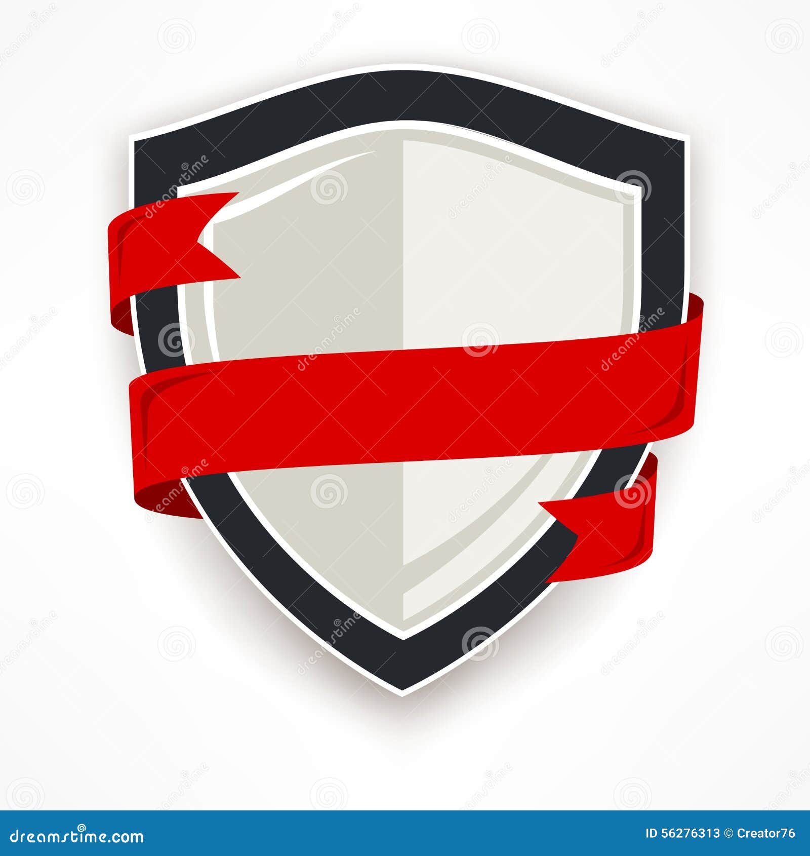 Shield with ribbon stock vector. Illustration of insignia - 56276313