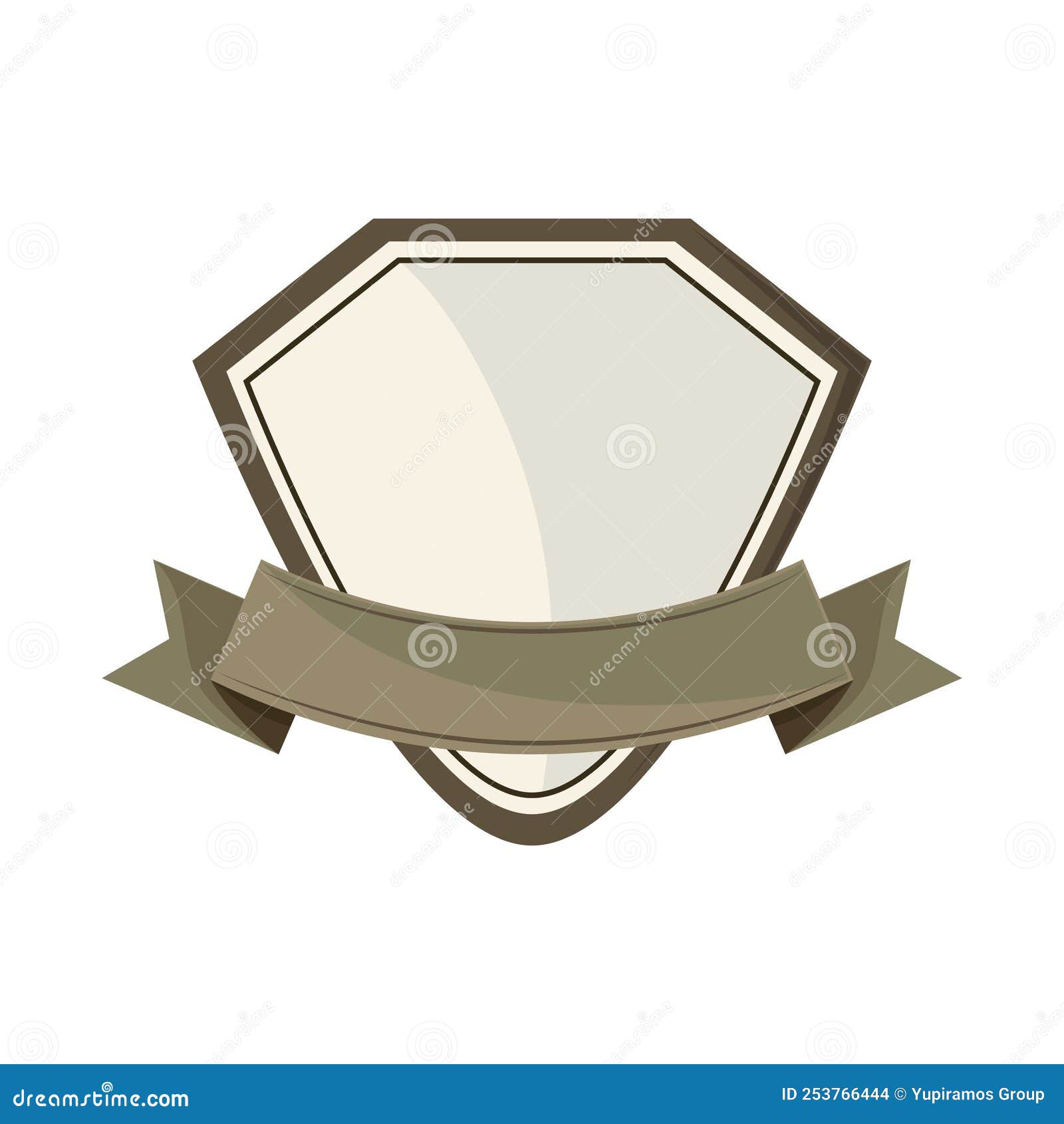 Shield with ribbon stock vector. Illustration of banner - 253766444