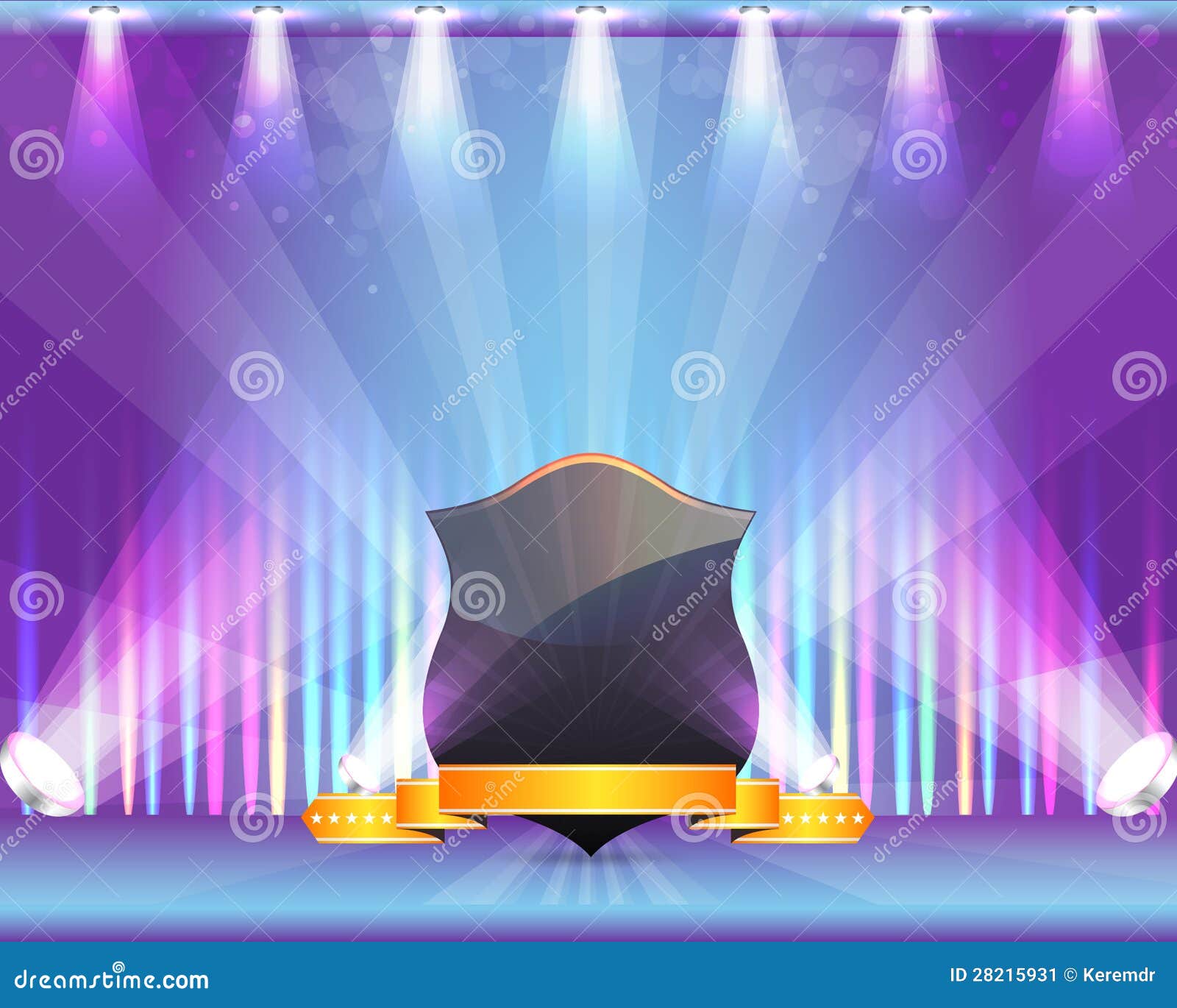 Shield Ribbon Spot Light Theme Vector Design Stock Vector ...