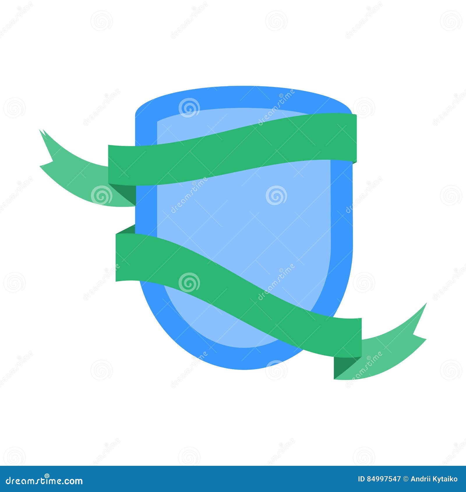 Shield with ribbon vector stock vector. Illustration of flat - 84997547