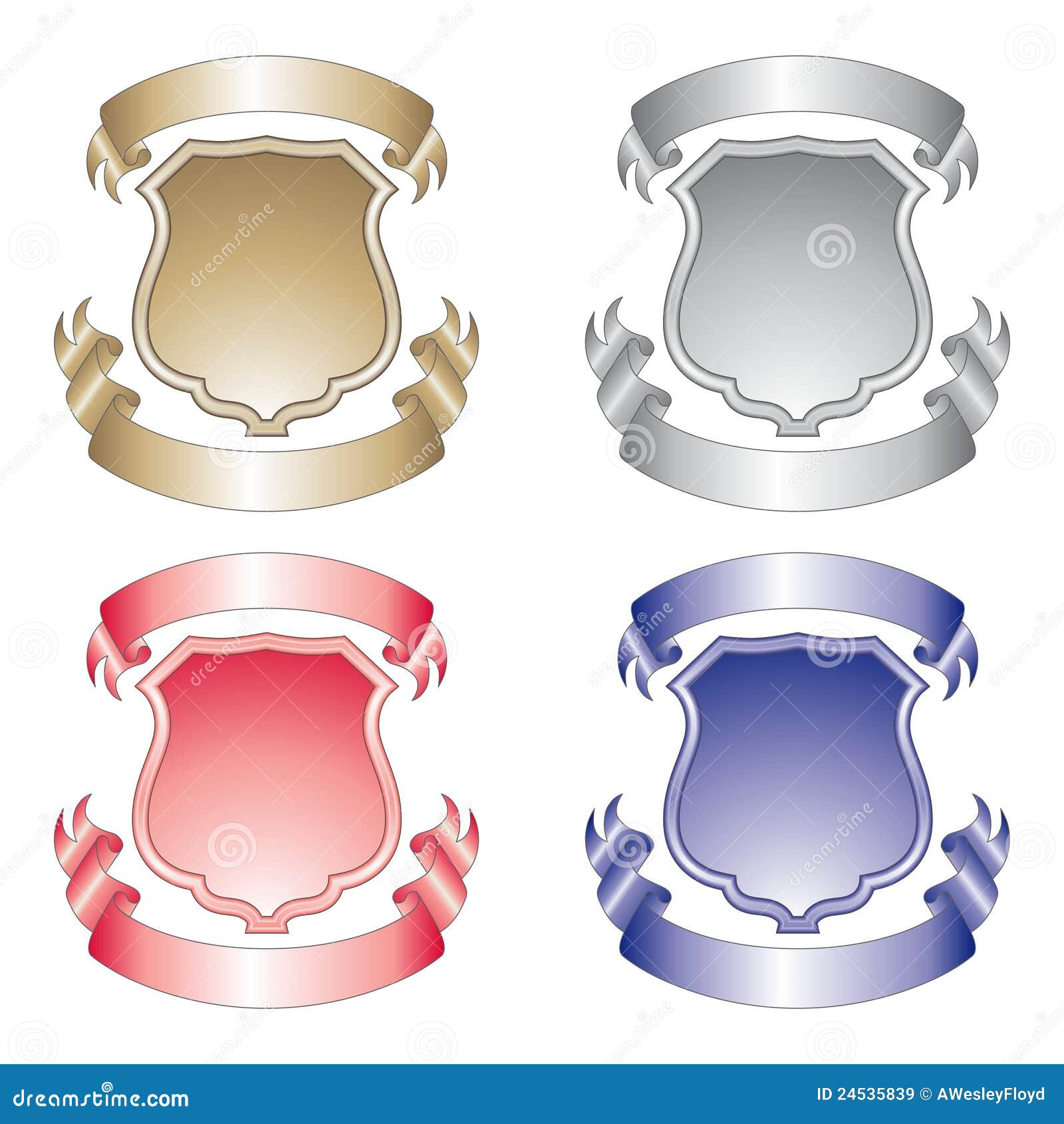 Shield and Ribbons stock vector. Illustration of badge - 24535839