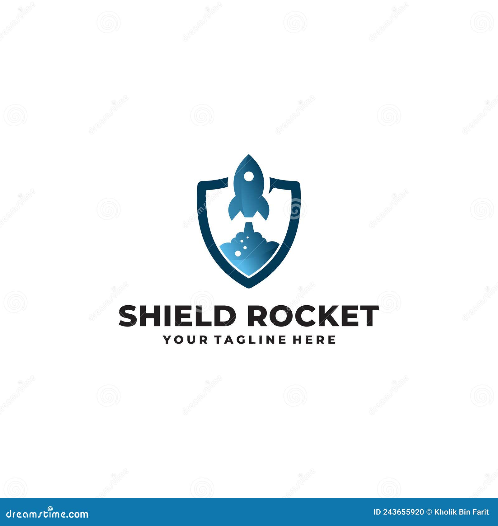 Shield Rocket Logo Vector Design Template Stock Vector - Illustration ...