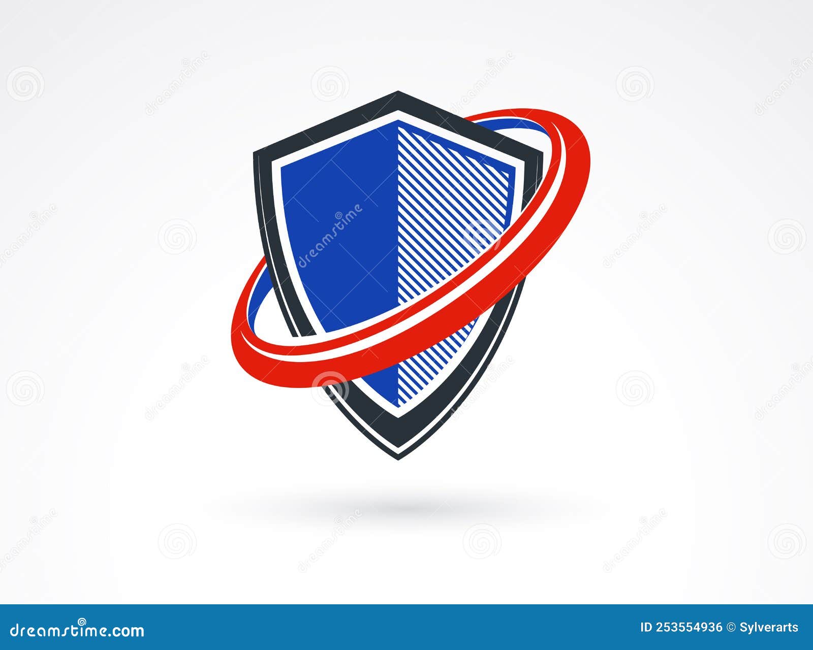 Shield with Round Shape Around it Rotating Like a Loop Vector Symbol ...
