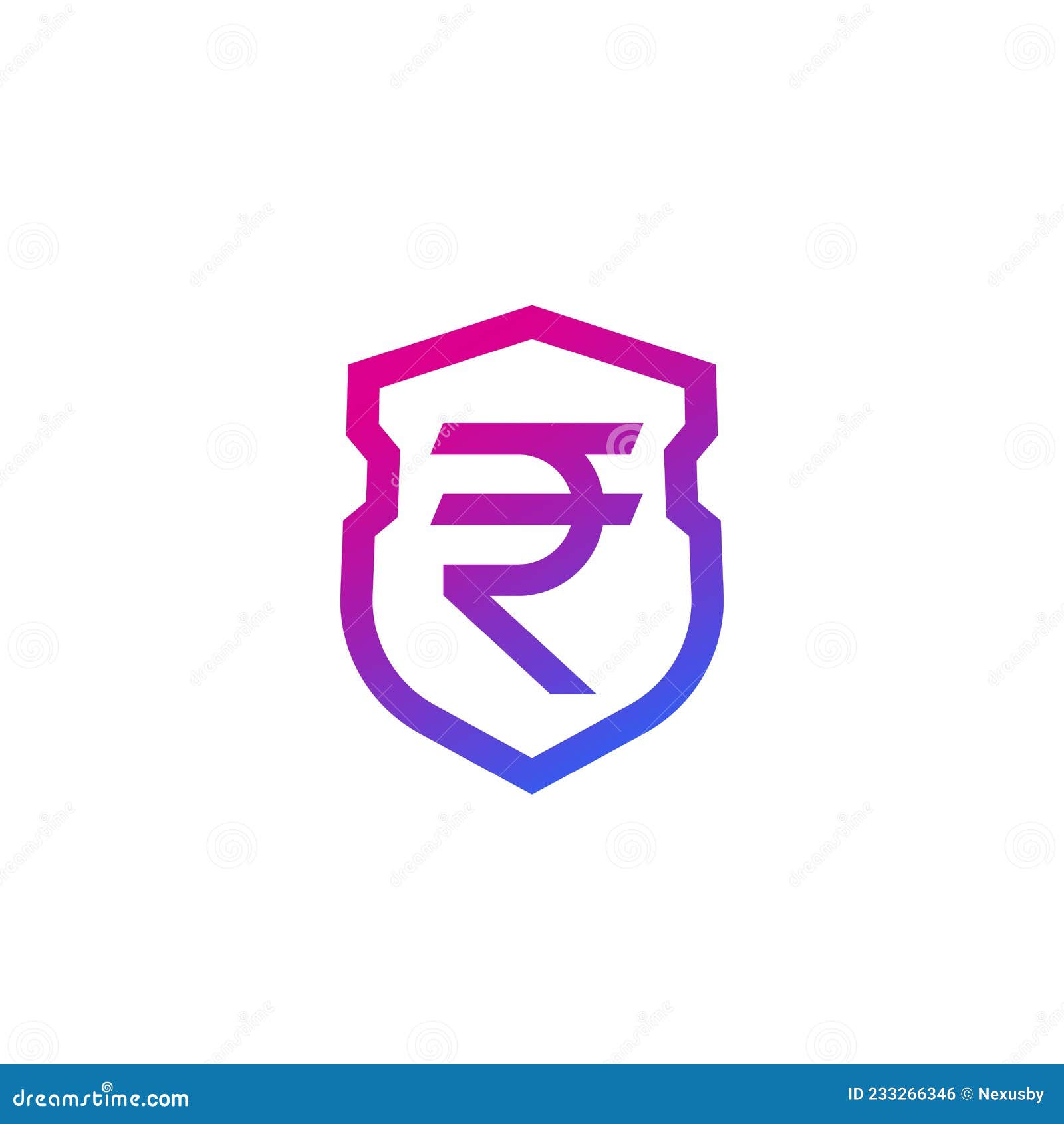 Shield and Rupee Vector Logo Stock Vector - Illustration of investment ...