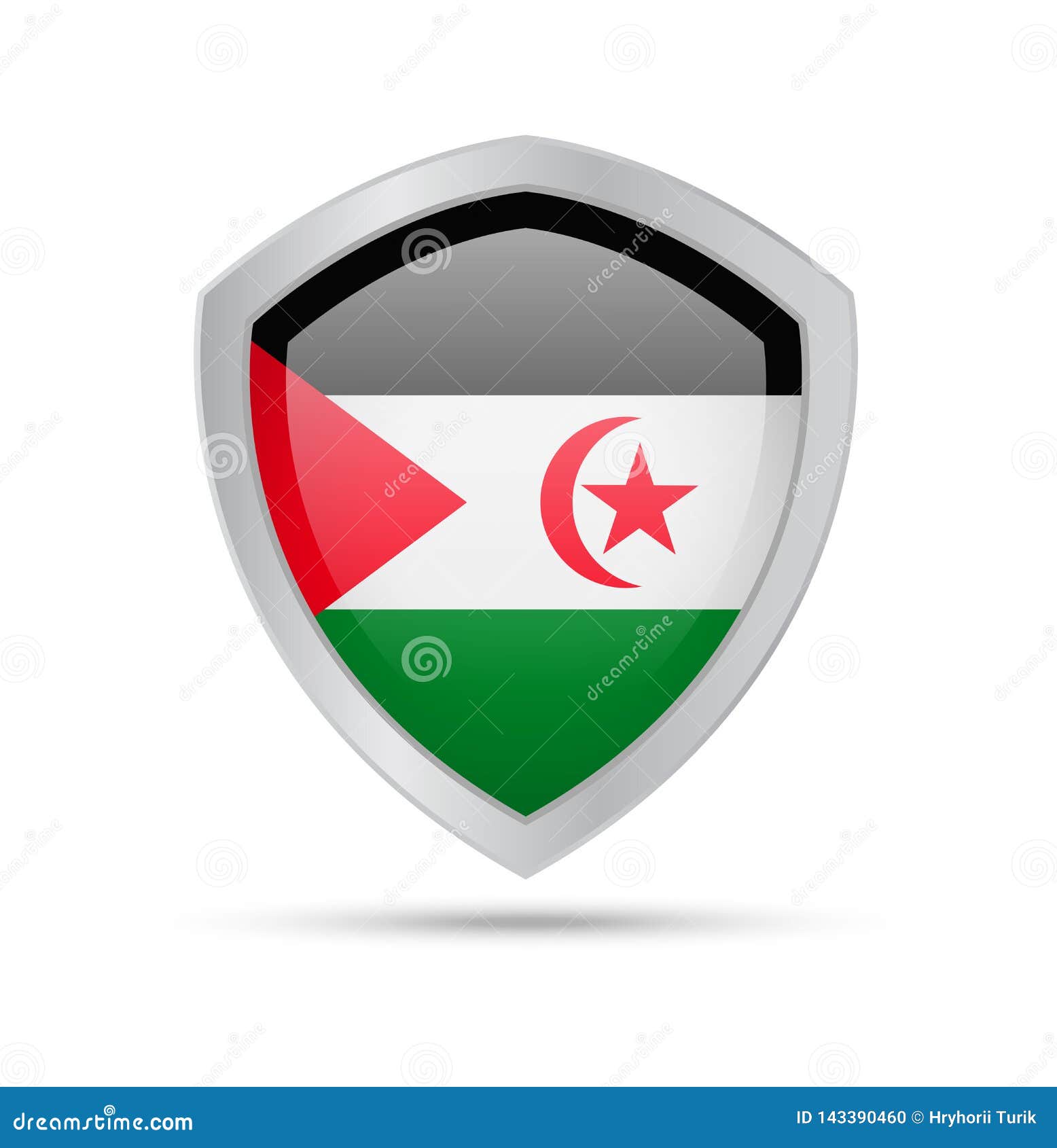 Saharan Arab Democratic Republic Flag And Outline Of The Country On A ...