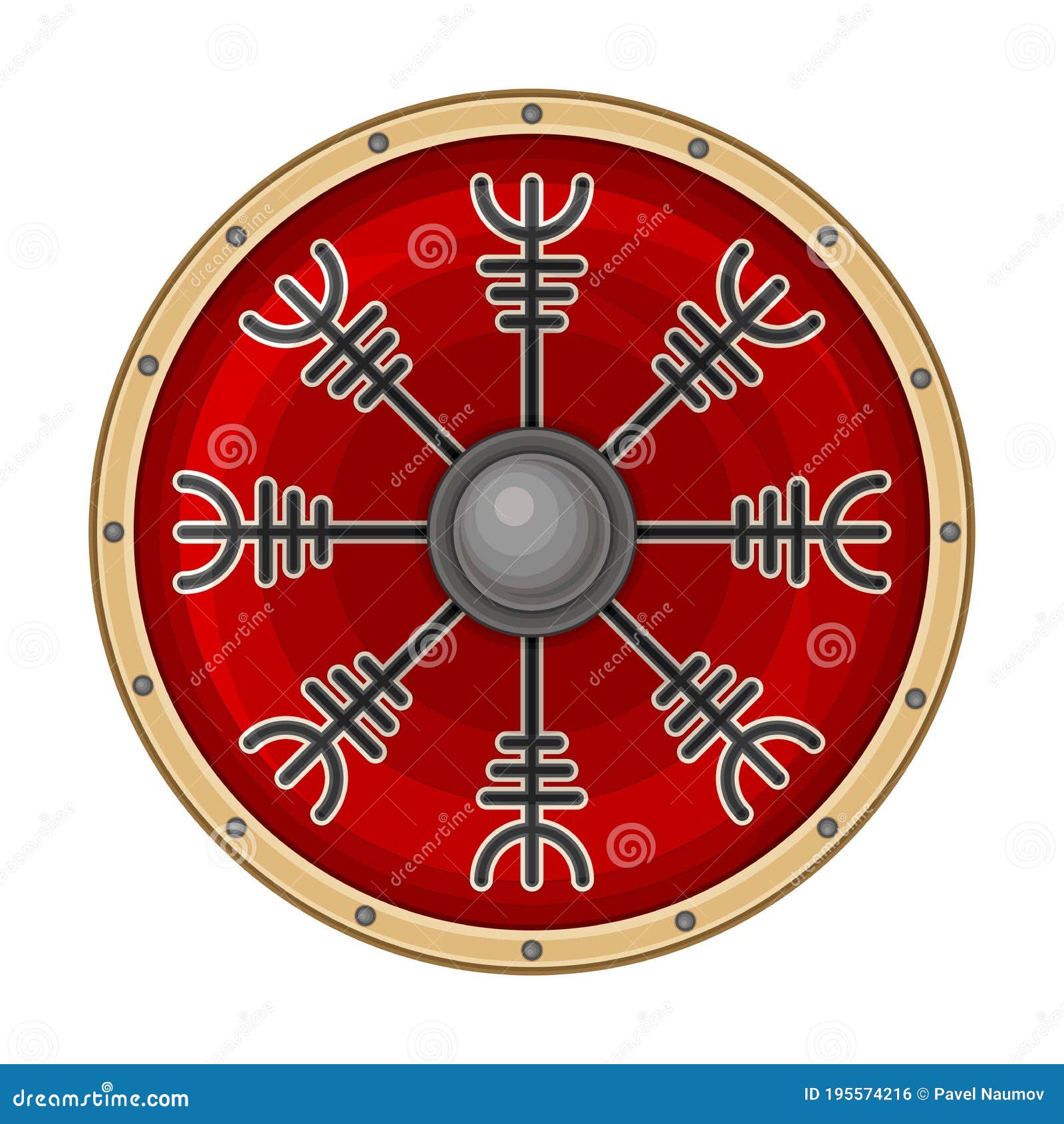 Shield with Scandinavian Sign As Norway Attribute Vector Illustration ...