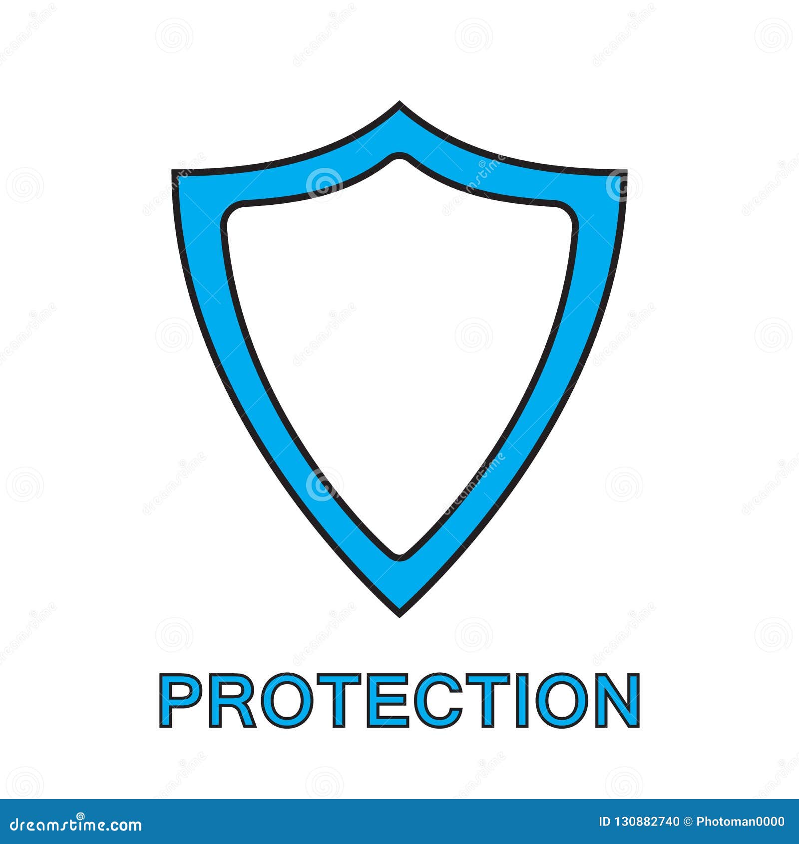 Shield Schematic Image Isolated Stock Vector - Illustration of ...