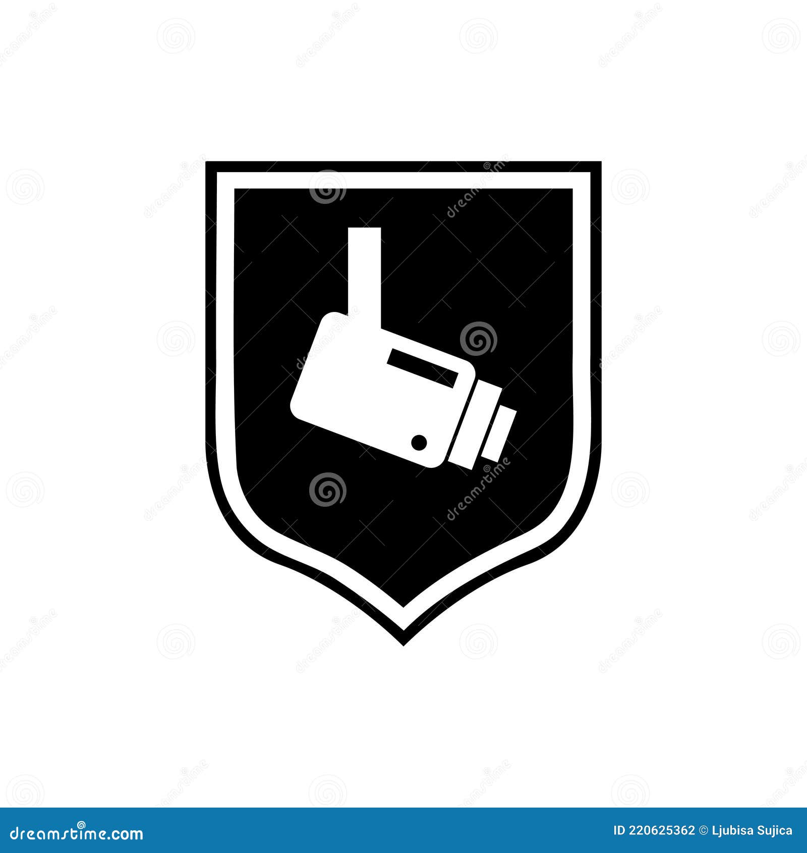 Shield Security Camera Icon Isolated on White Background Stock Vector ...